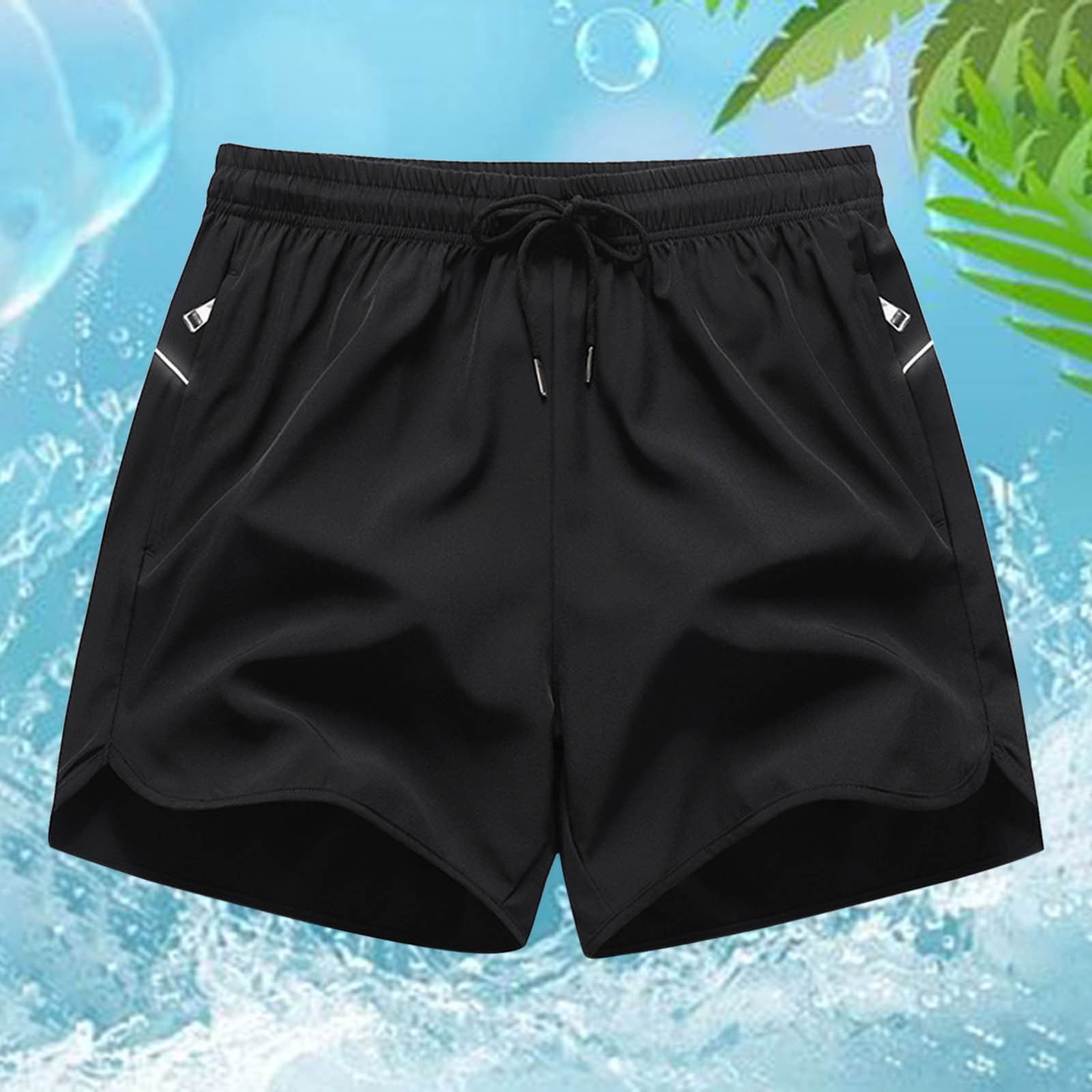 Glisme Men Shorts Casual Summer Fluorescent Striped Shorts Stretch ...