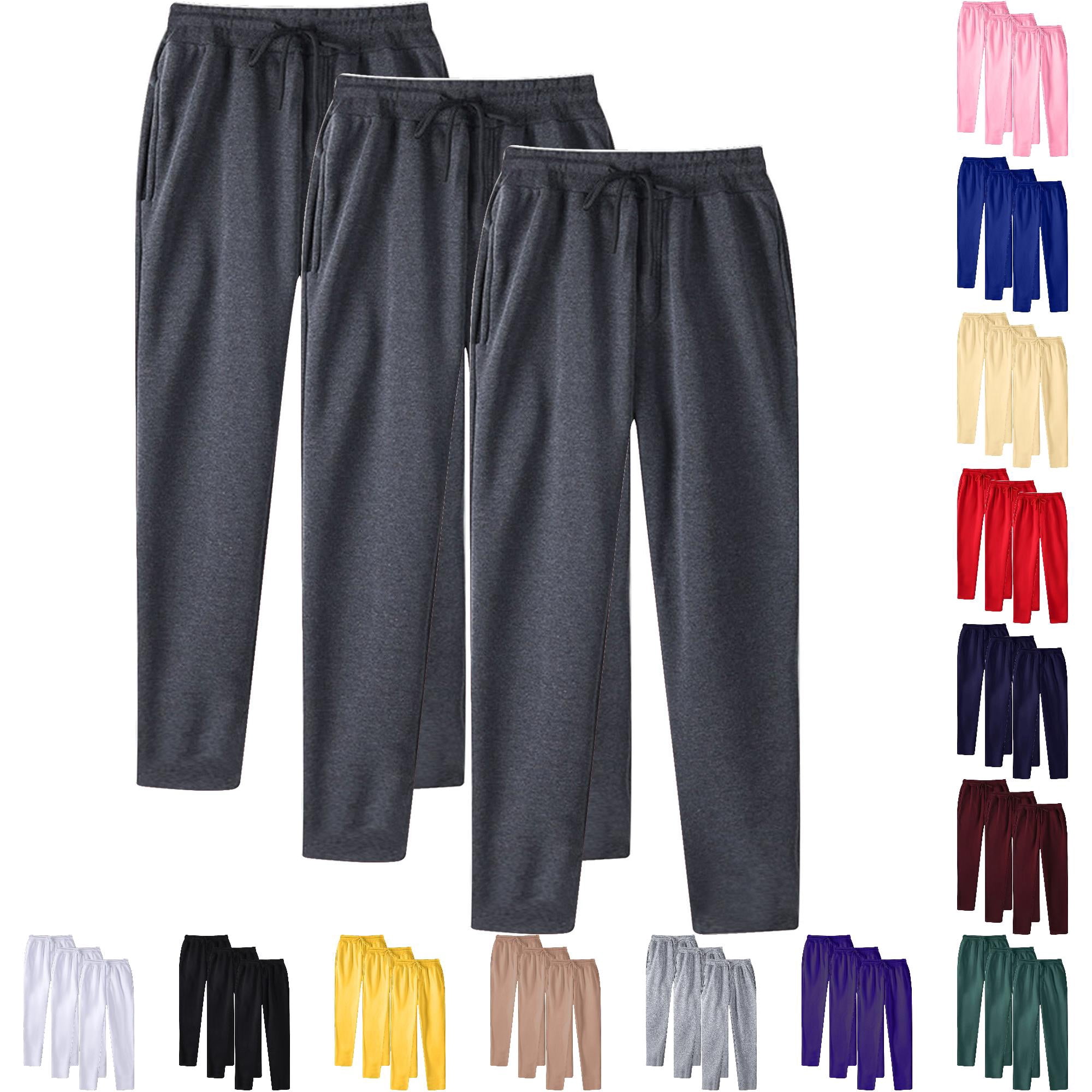 Glisme Mens Pants Empire Waist Relax Fit Solid Color Straight Leg ...