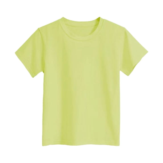 Glisme Summer Girls Shirts Solid Color Short Sleeve Crew Neck T-shirts ...