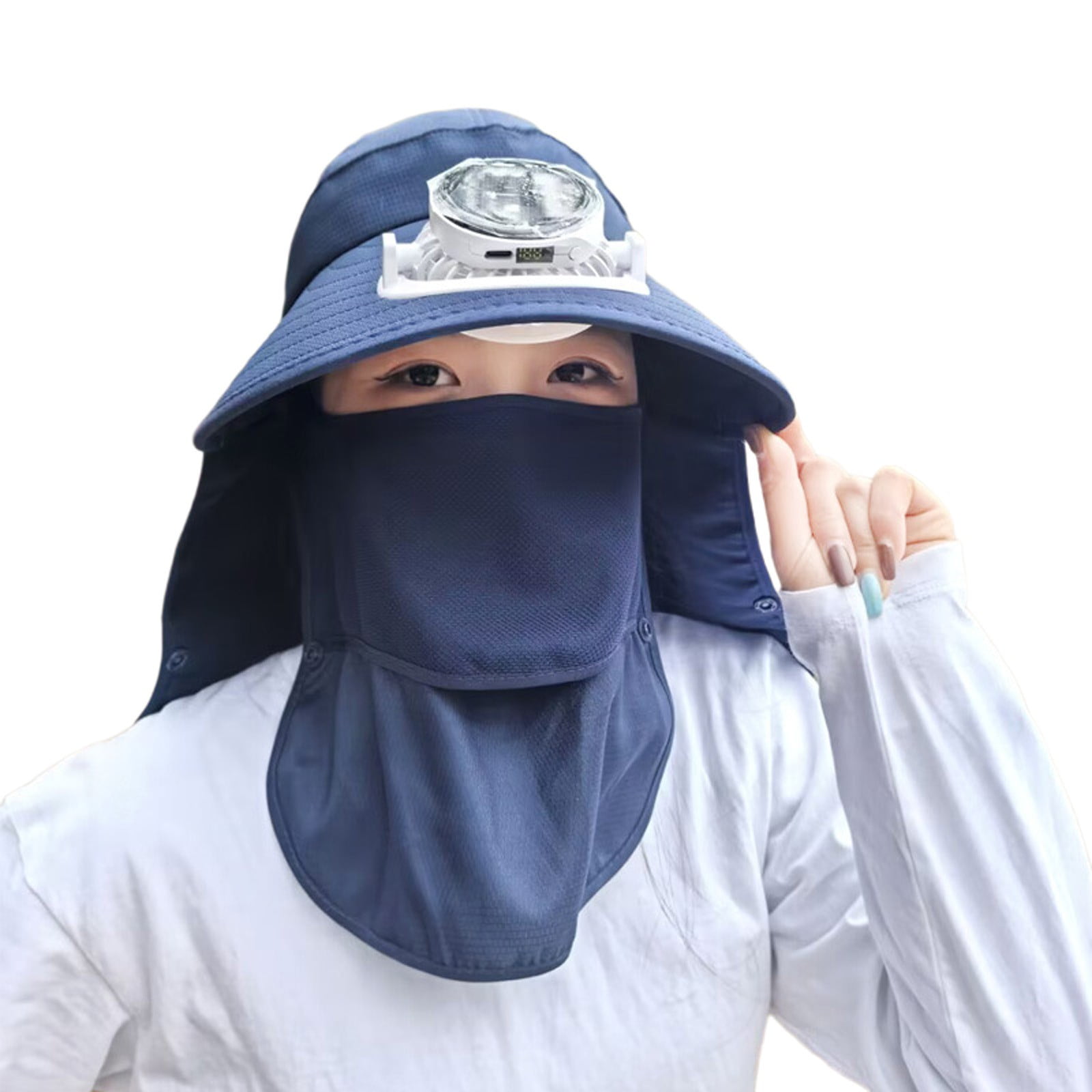 Glisme Sun Hat With Fans For Men Solar Fan Hat For Women Men Wide Brim ...