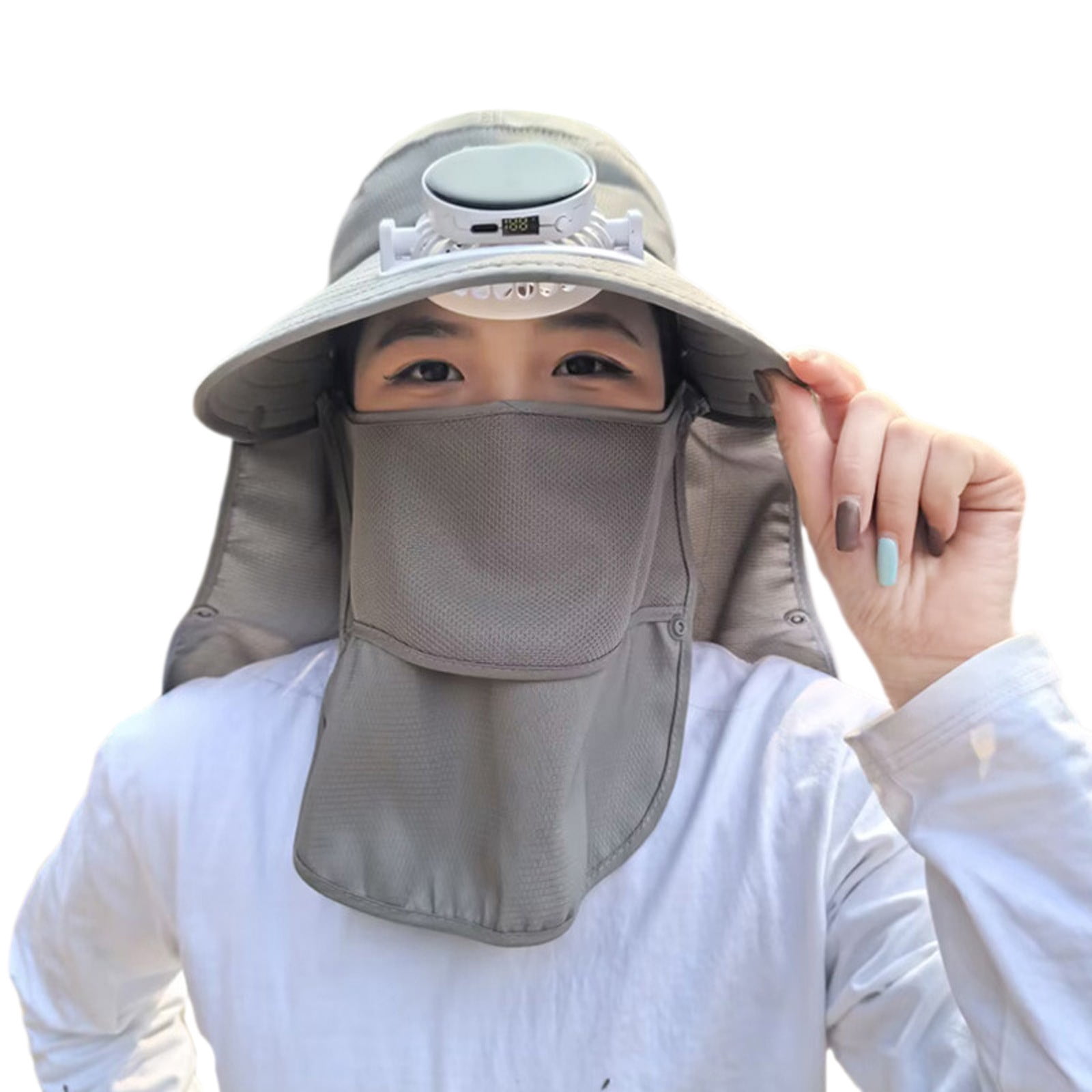 Glisme Sun Hat With Fans For Men Solar Fan Hat For Women Men Wide Brim ...
