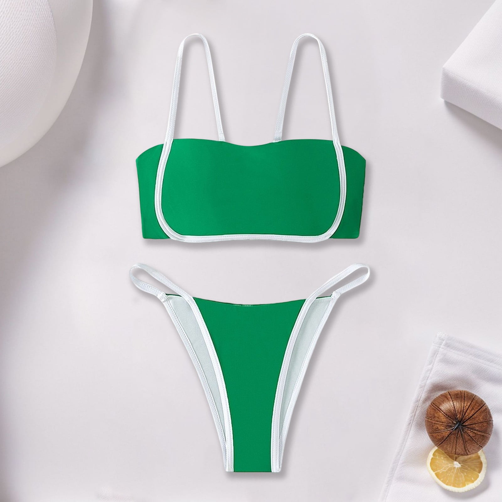 Glisme Swimsuits For Women Retro High Waisted Racerback Bikini ...