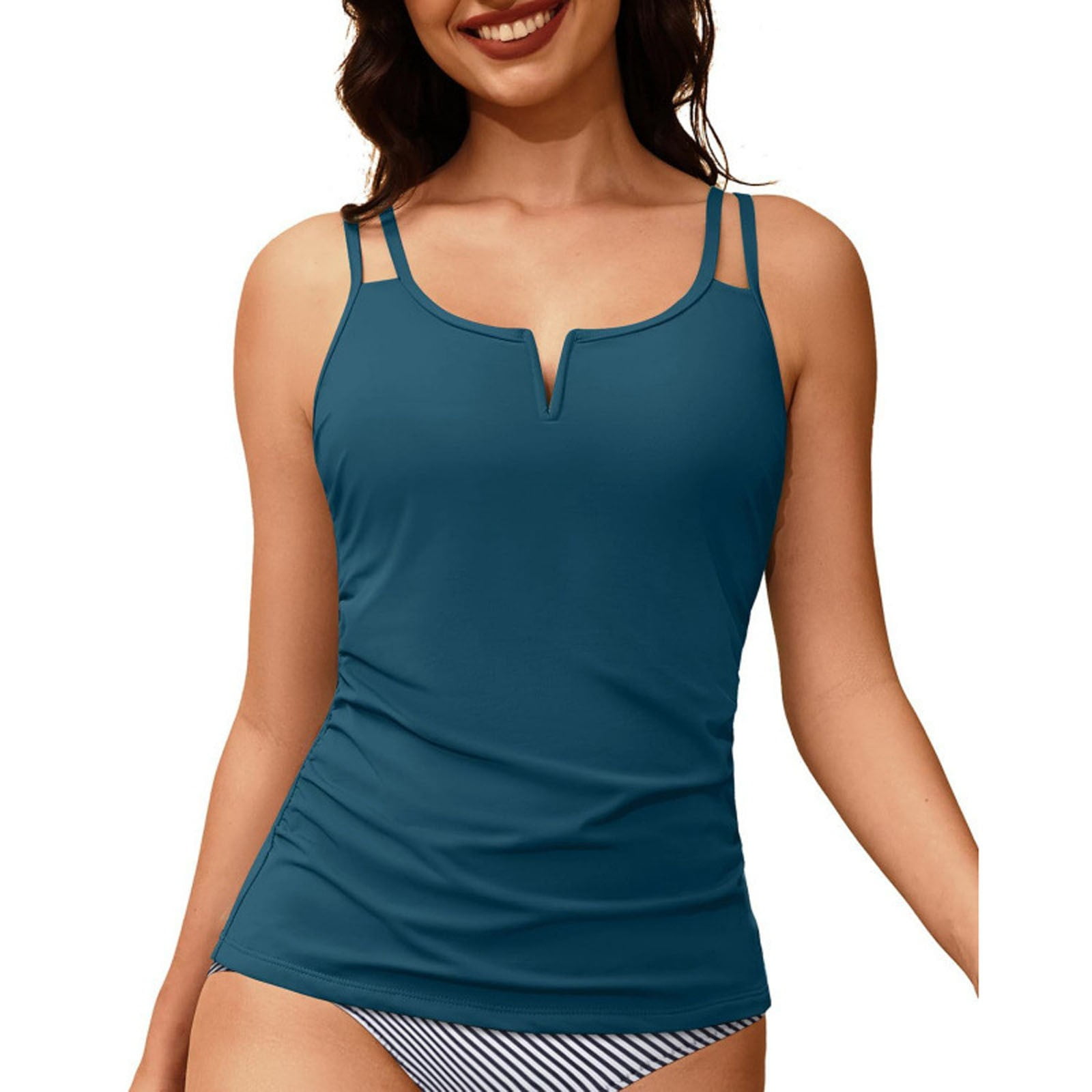 Glisme Swimsuits For Women Tankini Ruched Swimsuit Swim Tank Top Beach ...