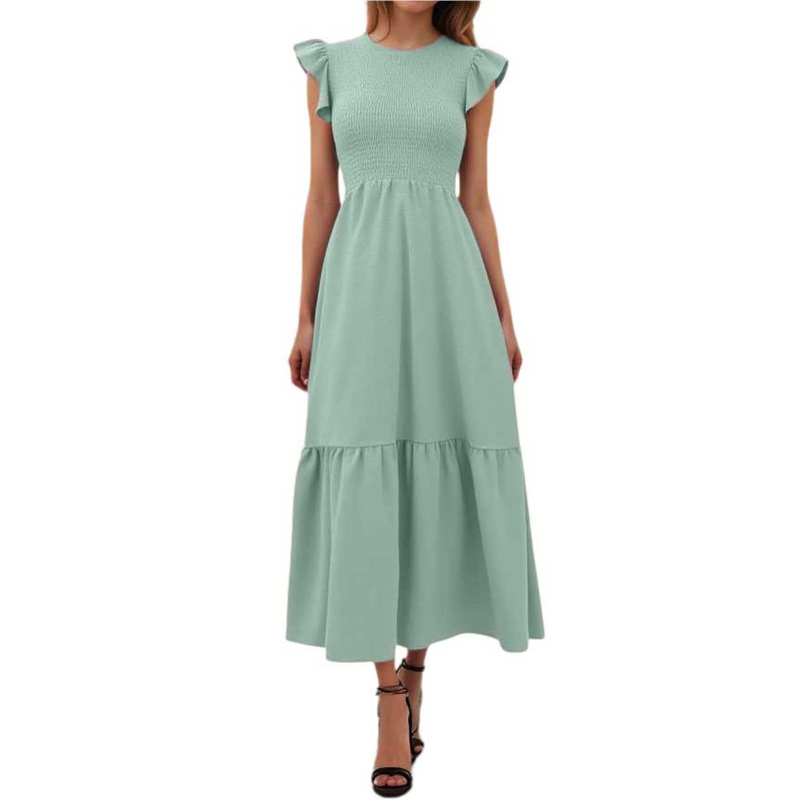 Glisme Womens Dress Casual Extra Long Dress With Pocket Pleats And ...