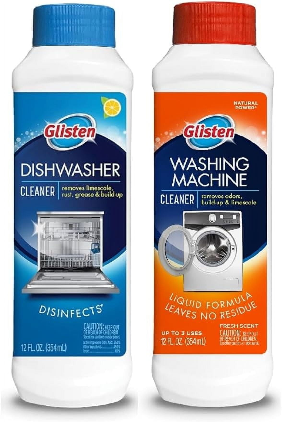 Glisten Dishwasher Magic AND Washer Magic, Value Pack, 12 Fl. Oz ...