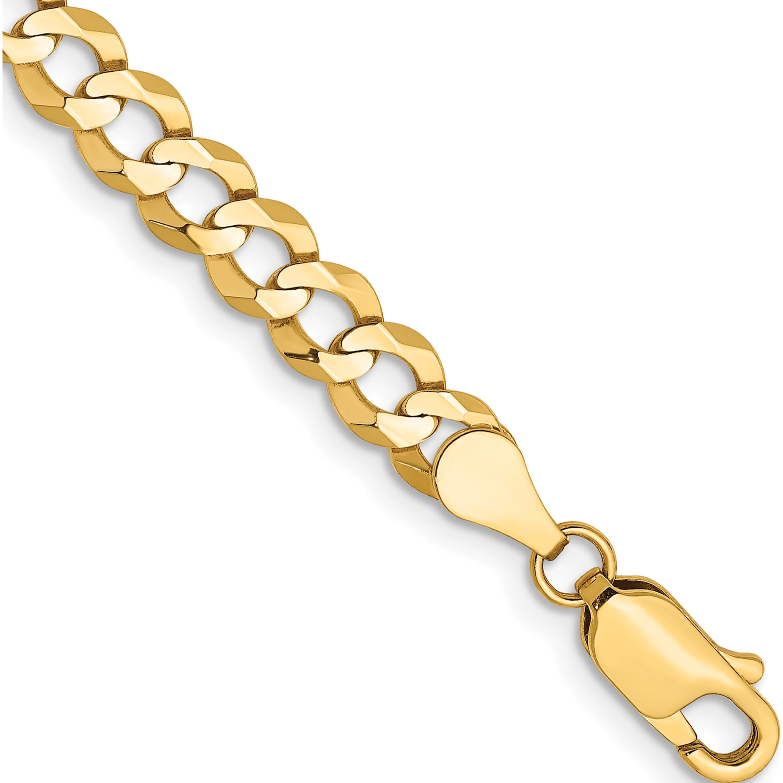 Glistening Alluring Sleek 10K 4.7mm Lightweight Flat Cuban Chain ...