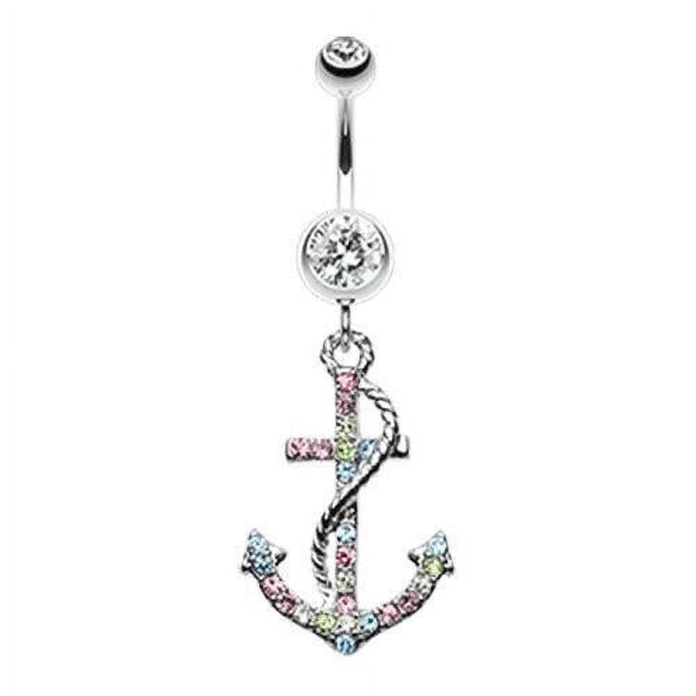 Glistening Gem Anchor Dock Belly Button Ring - Walmart.com