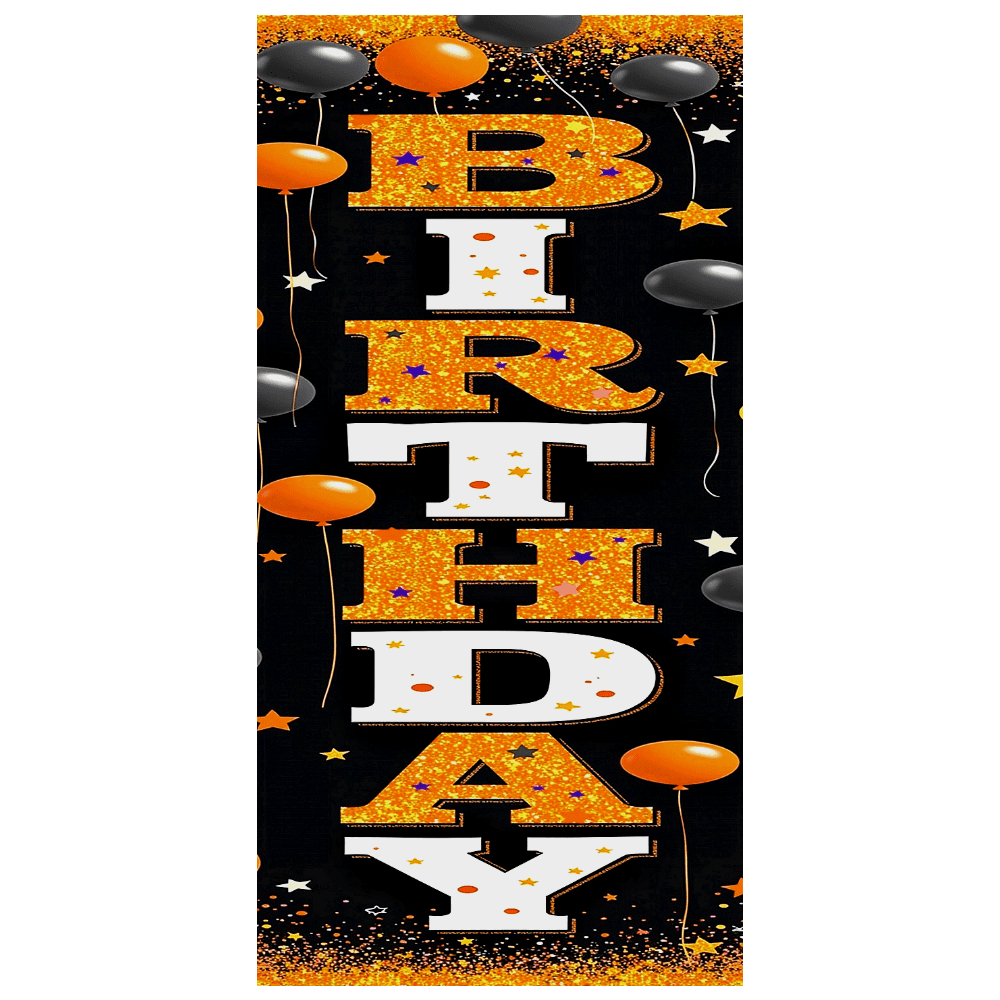 Glistening Gold and White Birthday Banner with Star Elements Party ...