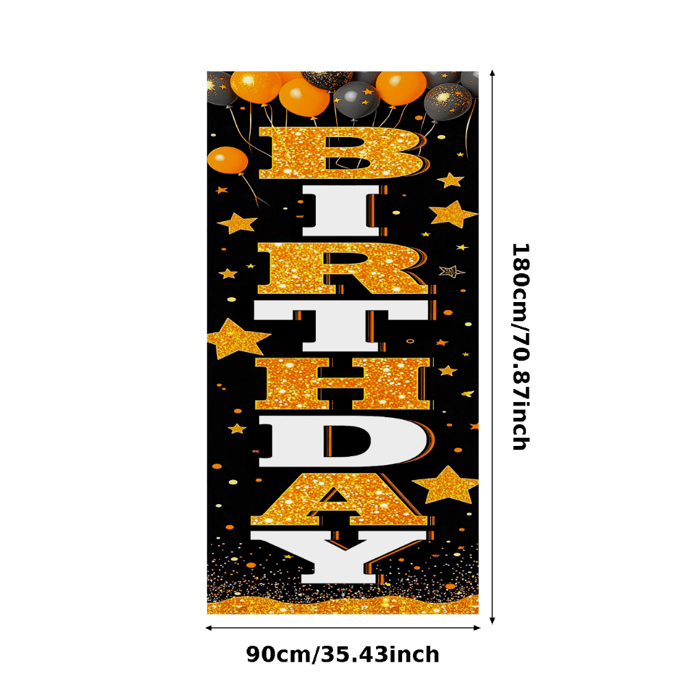 Glistening Gold and White Birthday Banner with Star Elements Party ...