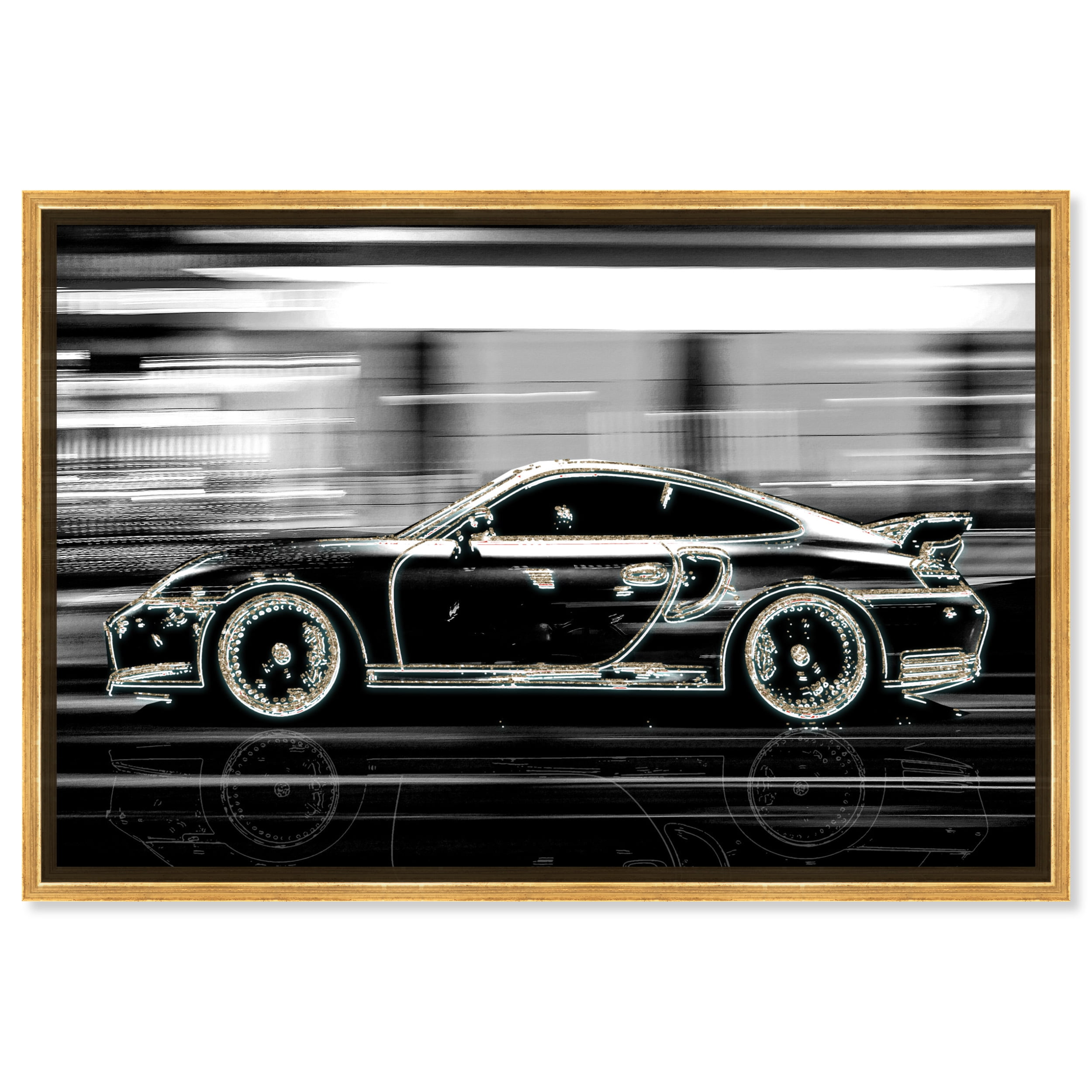 Glistening Ride Racing Car Arts Man Cave Canvas Wall Art by Notoriart ...