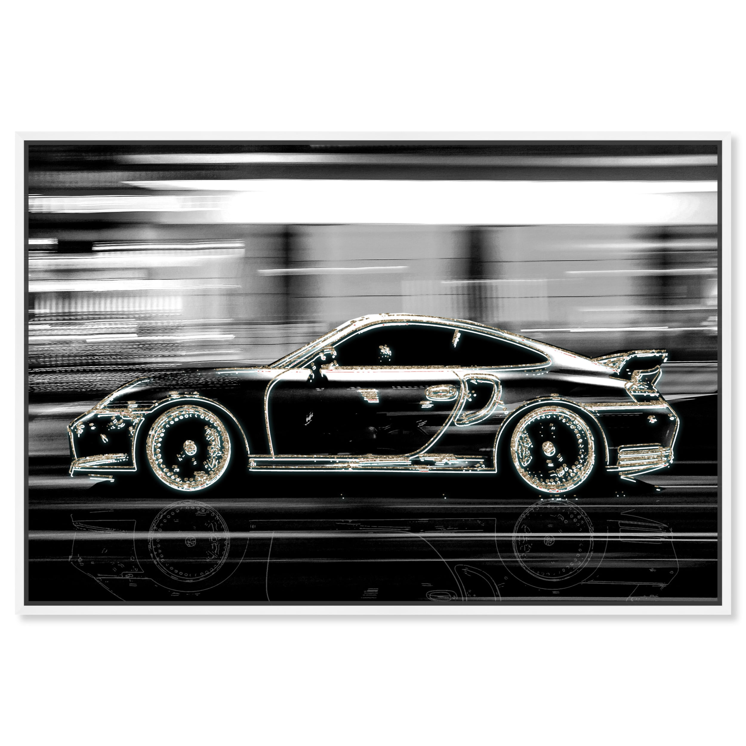 Glistening Ride Racing Car Arts Man Cave Canvas Wall Art by Notoriart ...
