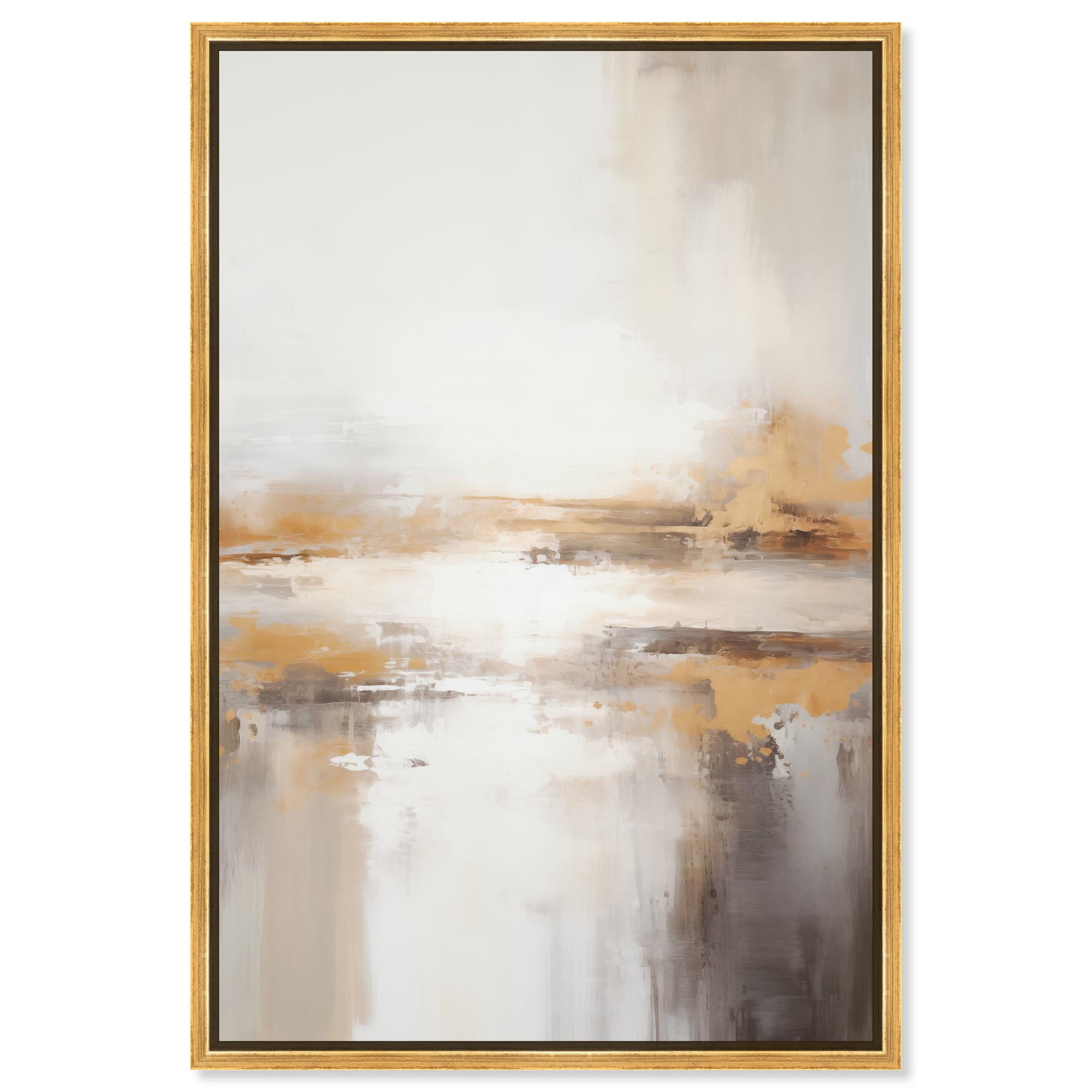 Glistening Stillness I Canvas Earth Tone Abstracts by Art Remedy, Gold ...