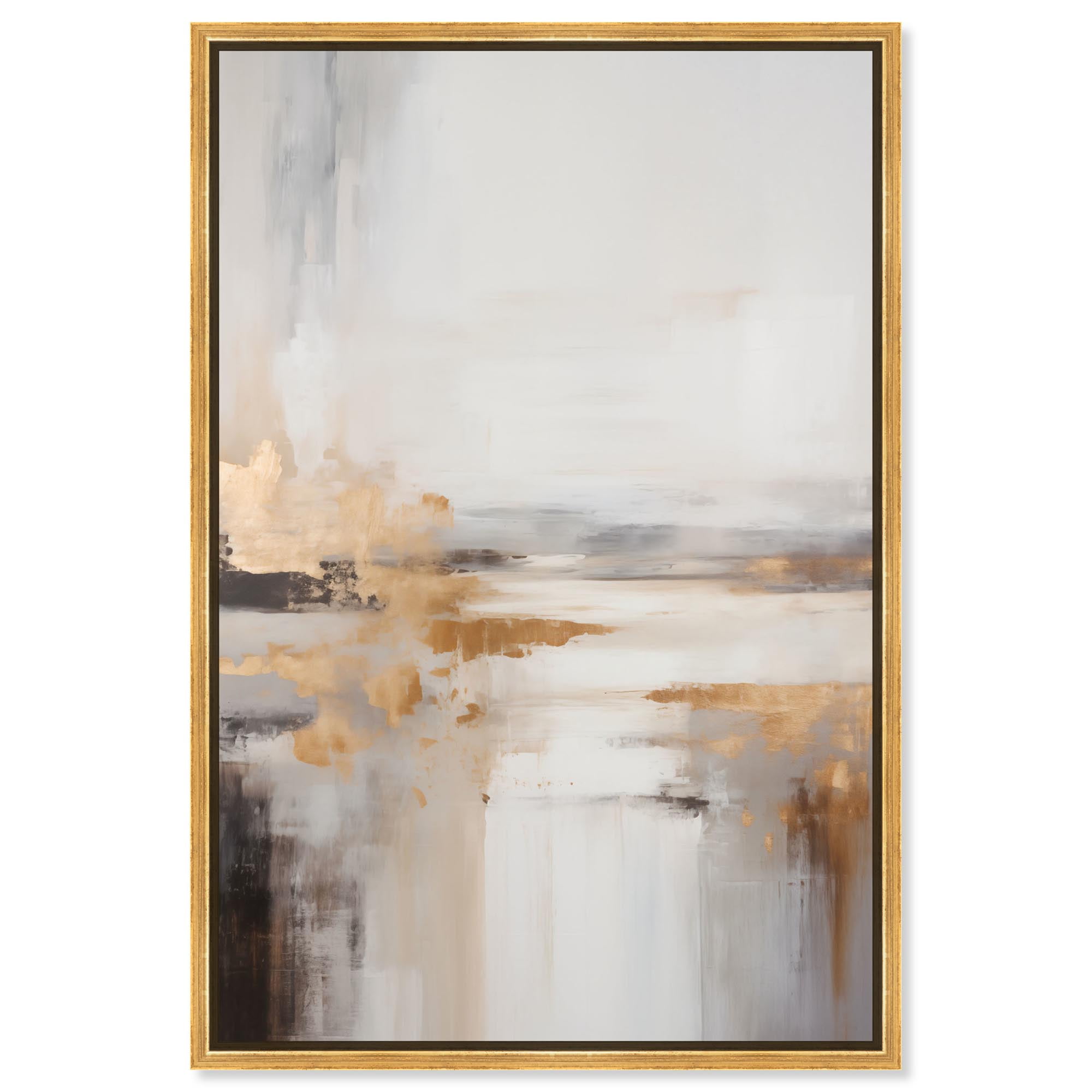Glistening Stillness II Canvas Earth Tone Abstracts by Art Remedy, Gold ...