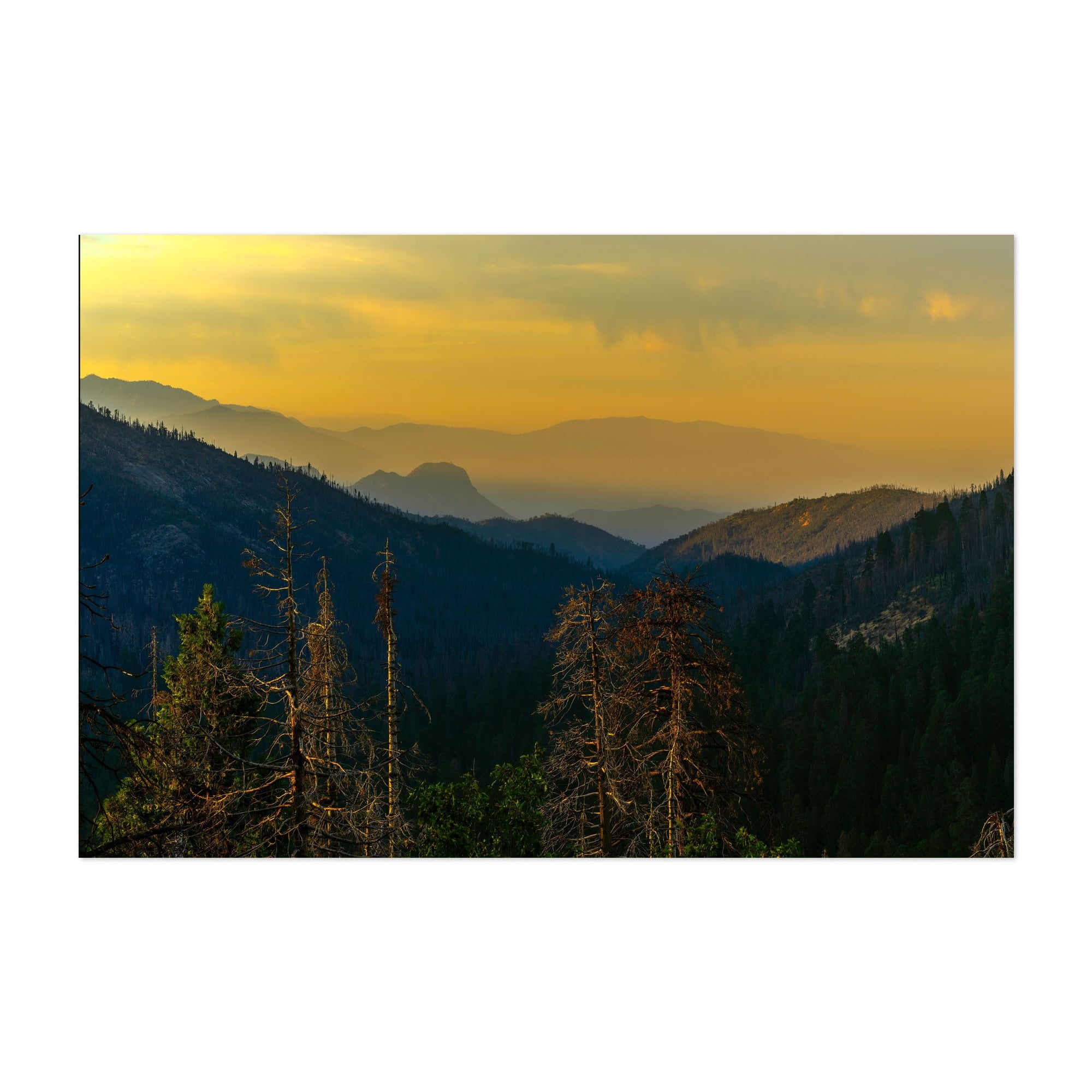 Glistening sunlight paints the mountains at dusk - California ...