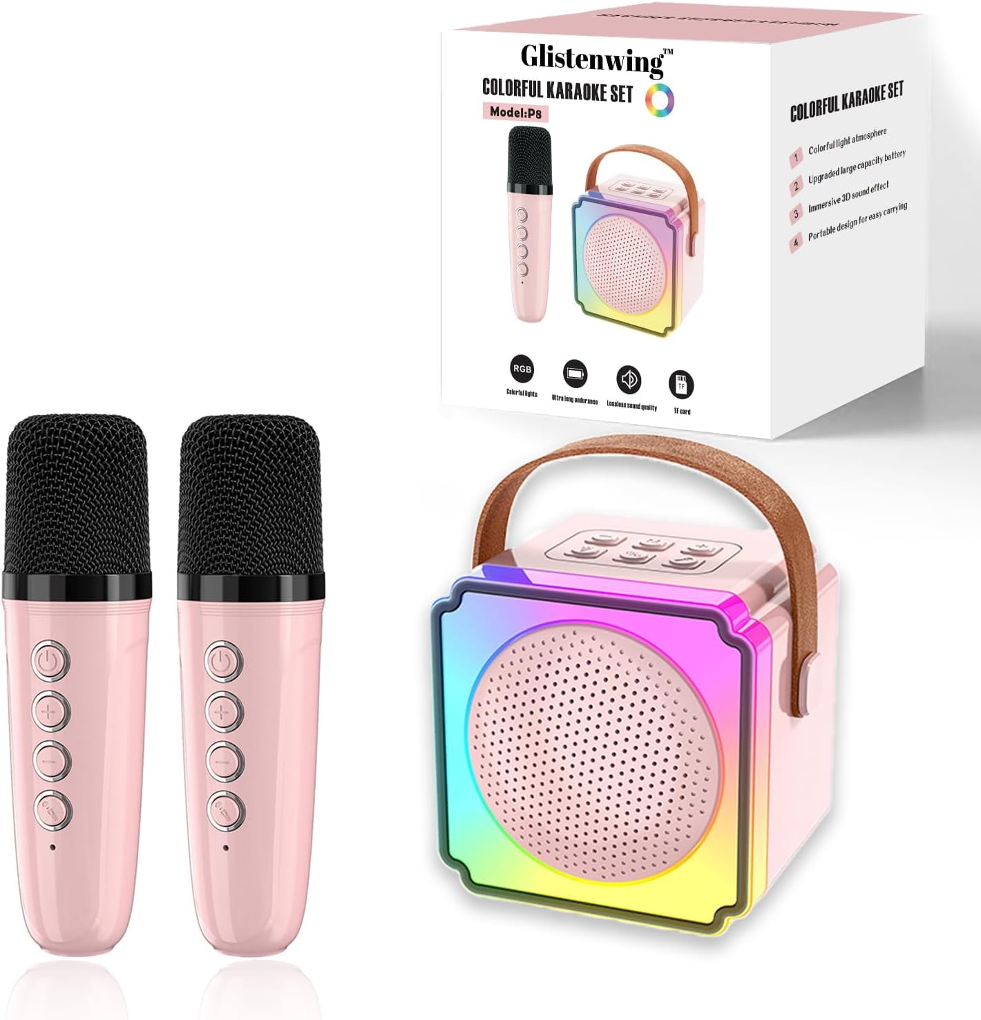 Glistenwing Mini Karaoke Machine for Kids Portable Bluetooth Karaoke ...