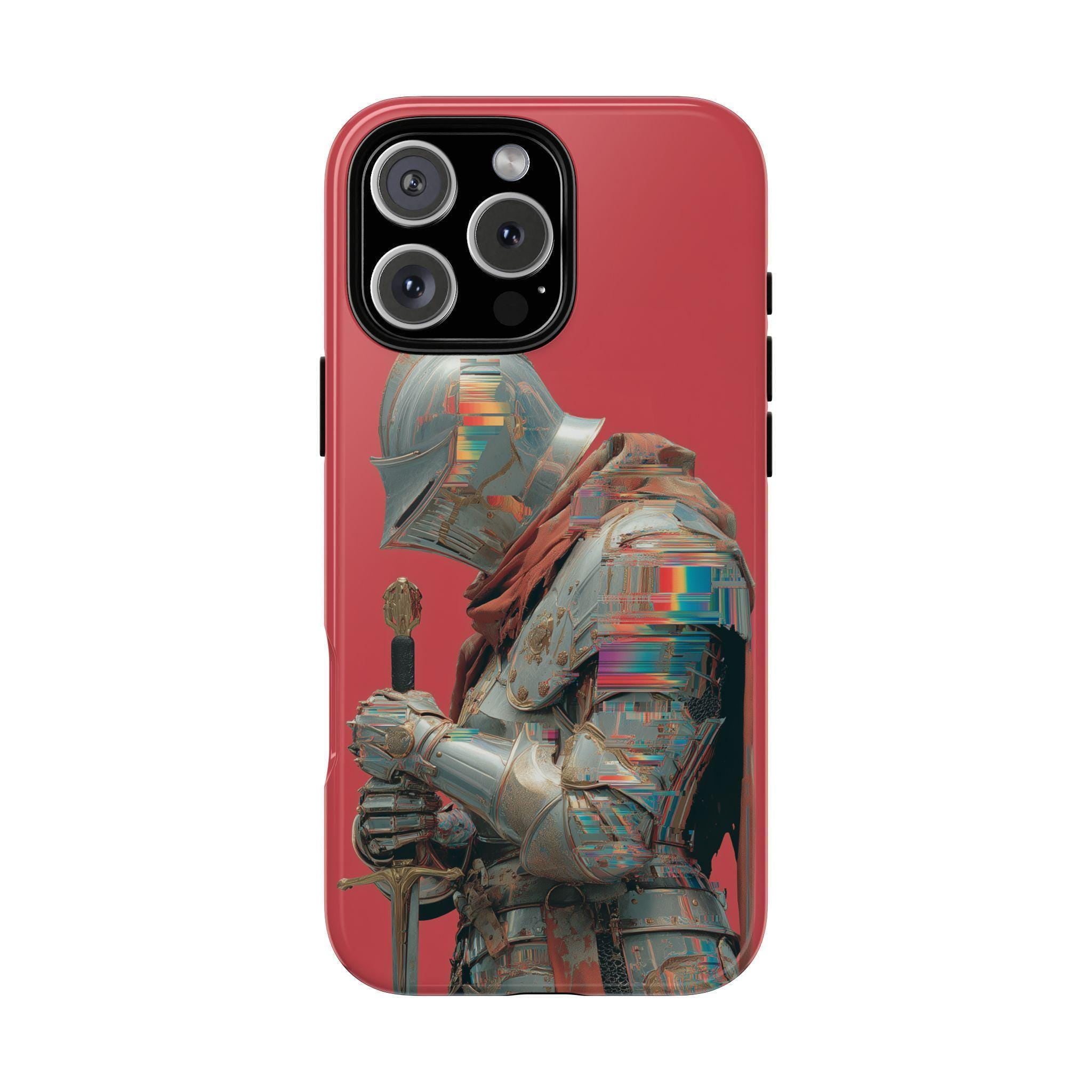 Glitch Armor Reflective Knight Sword Warrior Futuristic Style Phone ...