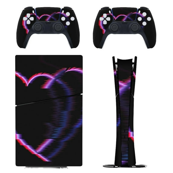 Glitch Heart RGB Console Skin Bundle for PS5 Pro Slim Disc & Digital ...