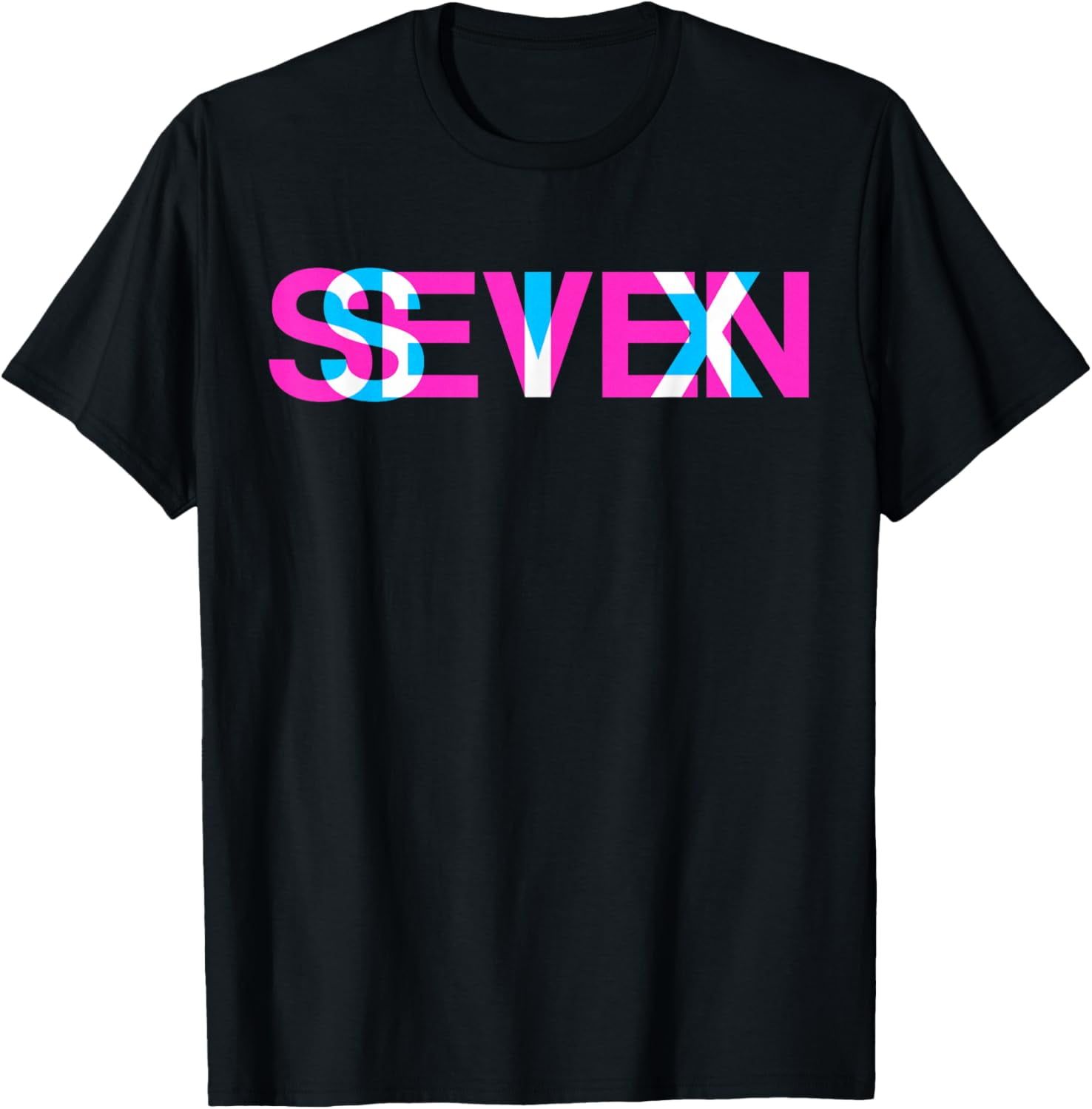 Glitch Optical Illusion Six Seven 6 7 Meme Gen Alpha Slang T-Shirt ...
