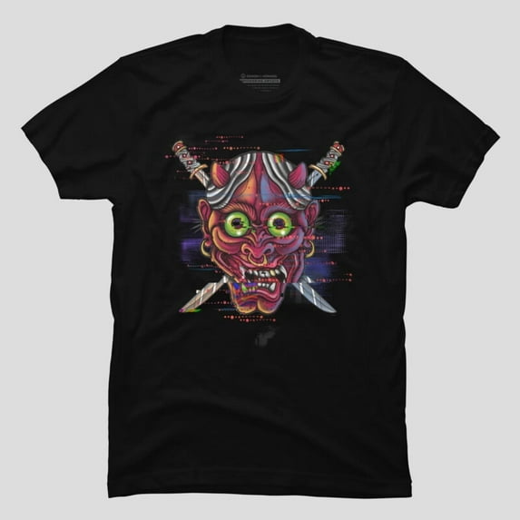 Glitch Style Oni Demon Mask Japanese Vaporwave Horror H10087 Unisex T ...