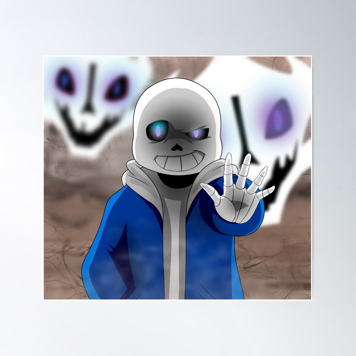 Glitchtale Sans Blood And Bone Poster Wall Art, Modern Wall Decor For ...