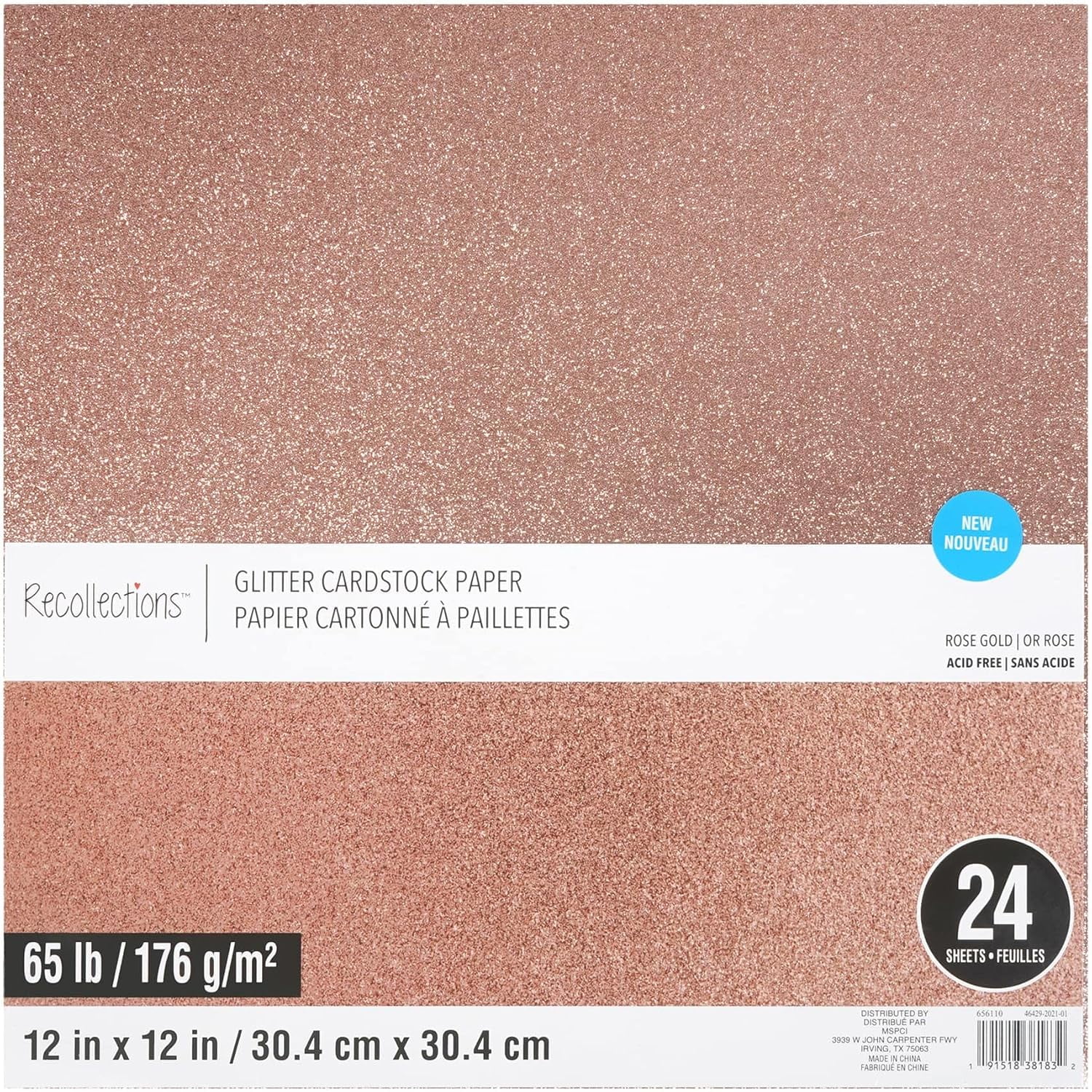 Glitter 12”; x 12”; Cardstock Paper Pack by Recollections™, 24 Sheets ...