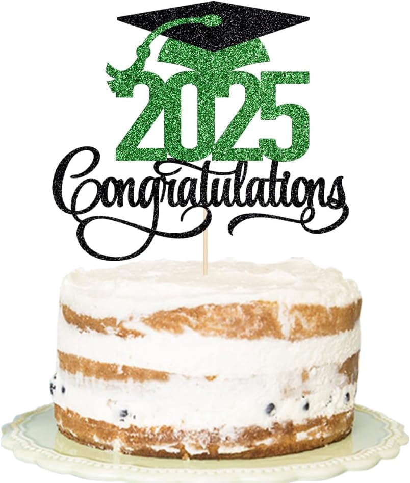 Glitter 2025 Congratulations Graduation Cake Topper,Congrats Grad Cake ...