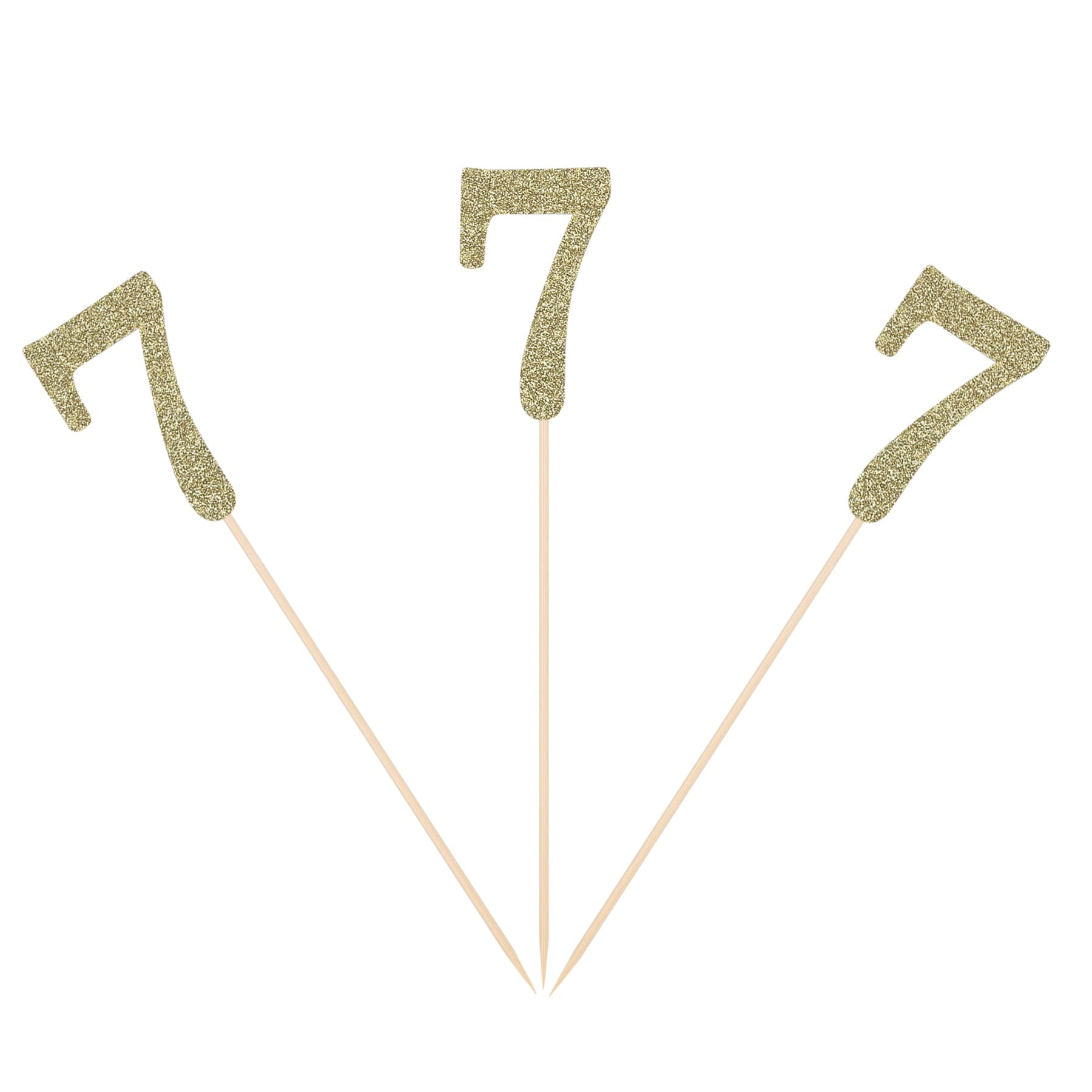 Glitter 7th Birthday Centerpiece Sticks Gold Number 7 Party Table ...