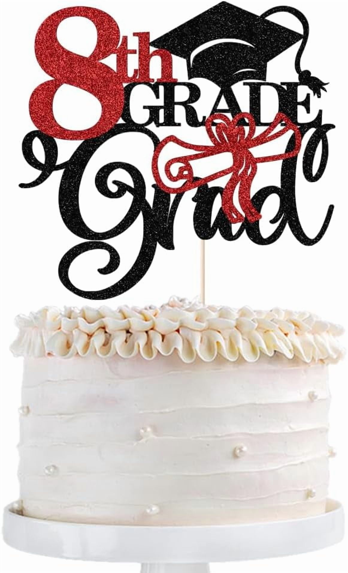Glitter 8th Grade Grad Cake Topper，Straight Outta 8th Grade Cake Topper ...