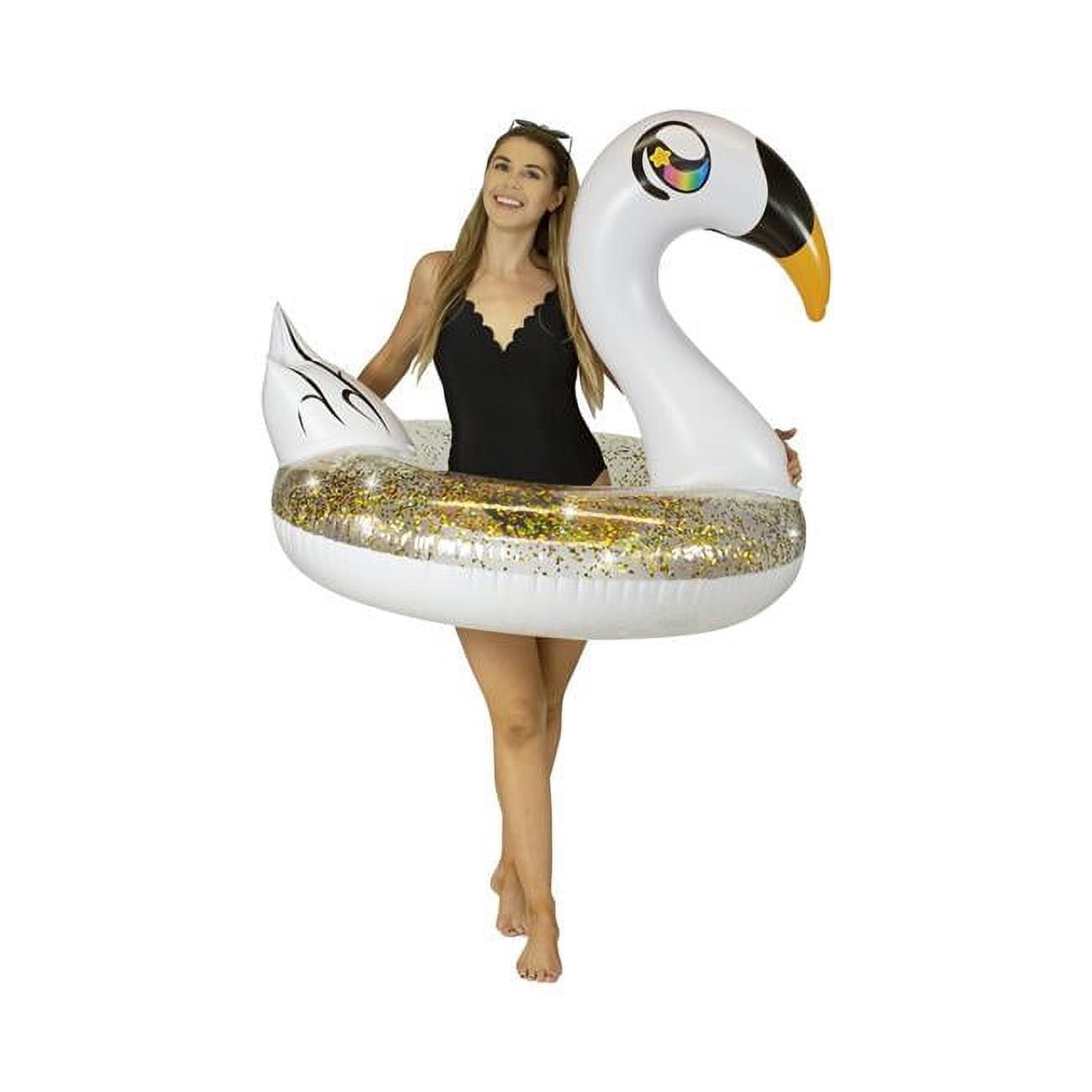 Glitter Animals Pool Tube 48" - Gold Glitter Swan - Walmart.com