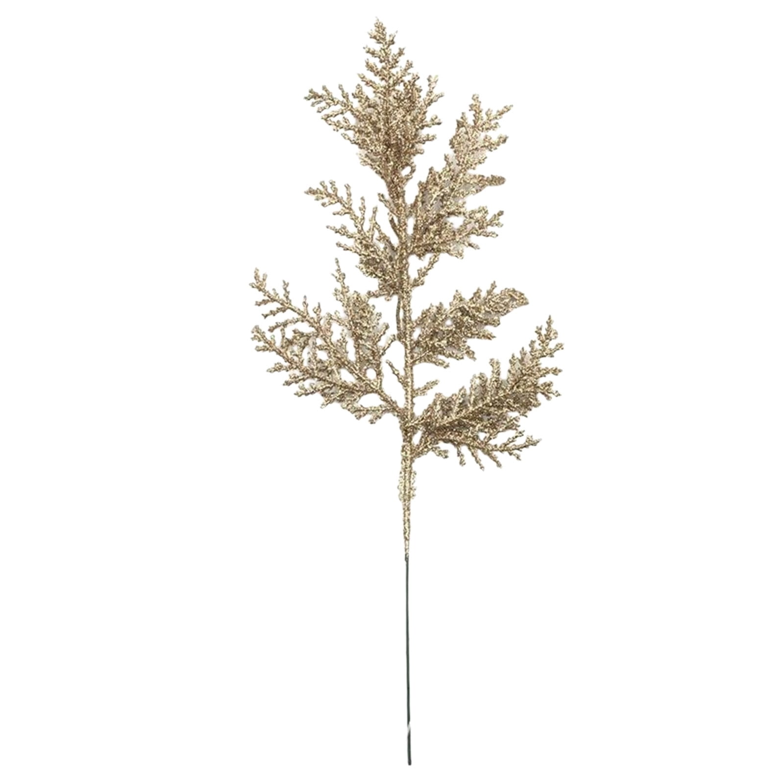 Glitter Artificial Cedar Sprigs Picks Faux Cedar Branches Stems ...