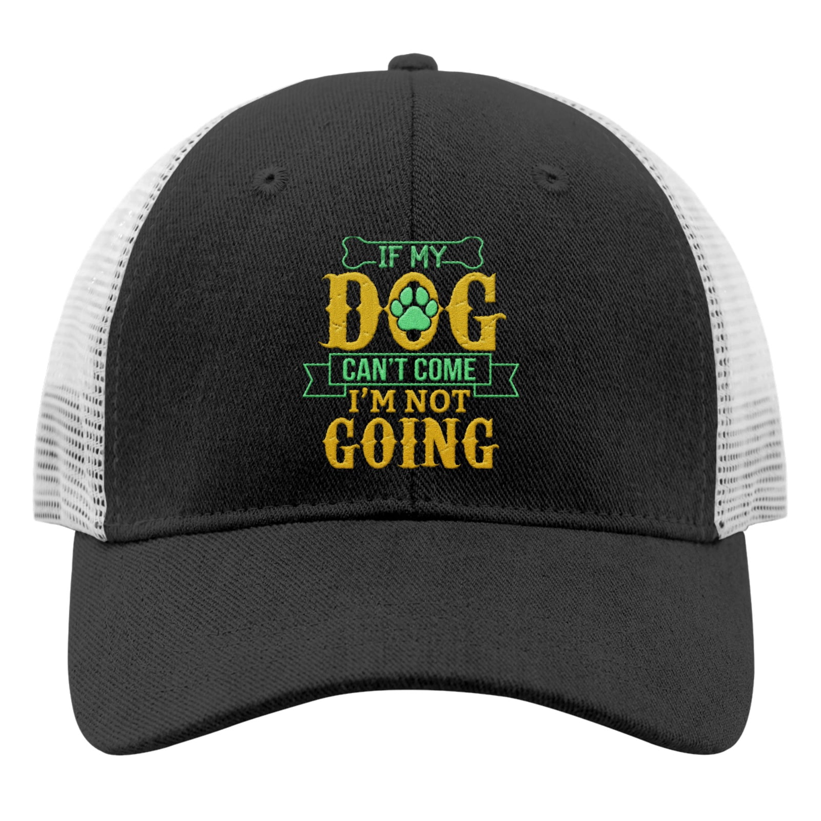 Glitter Baseball Caps If My Dog Can't Come I'm Not Going Embroidery Dad ...