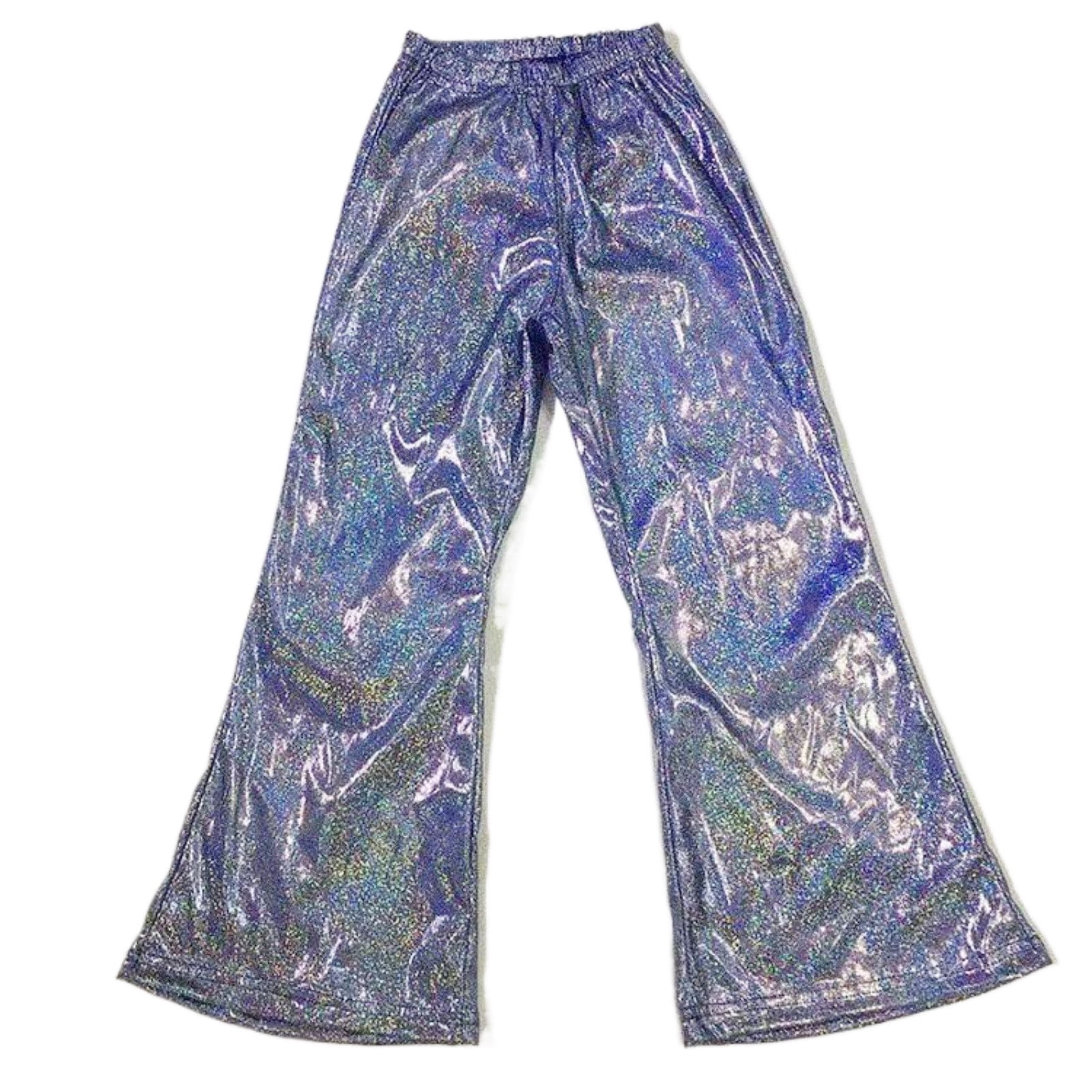 Glitter Bell Bottom Pants for Girls, Sequined Yoga Dance Trousers for ...