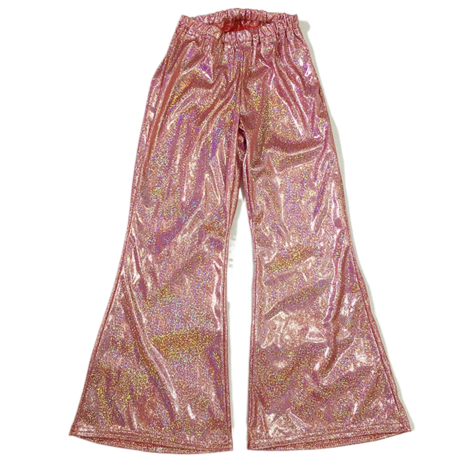 Glitter Bell Bottom Pants for Girls, Sequined Yoga Dance Trousers for ...