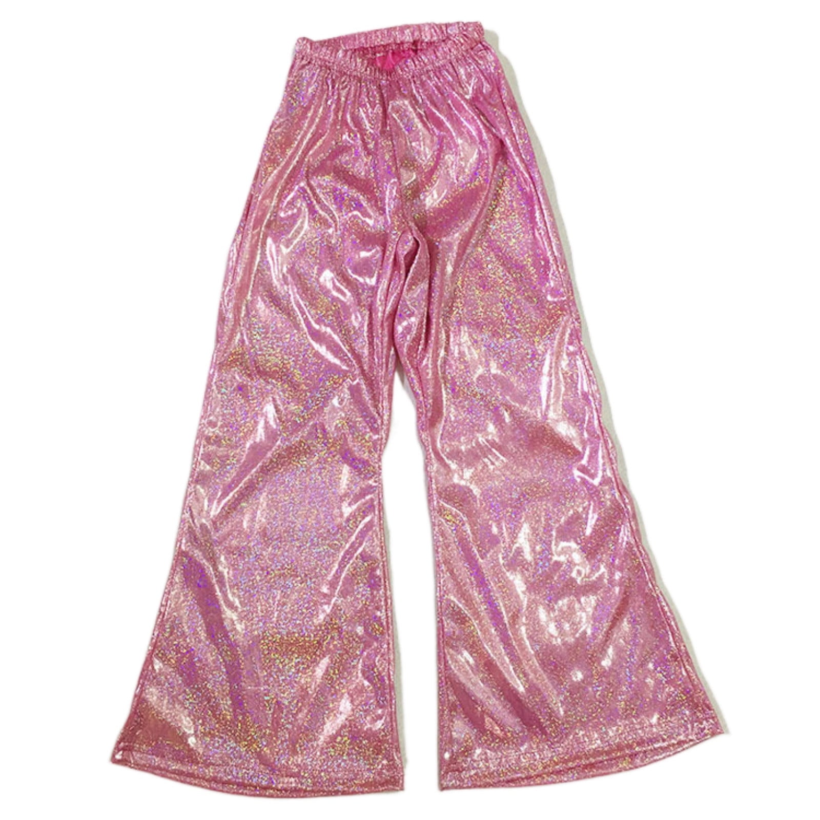 Glitter Bell Bottom Pants for Girls, Sequined Yoga Dance Trousers for ...