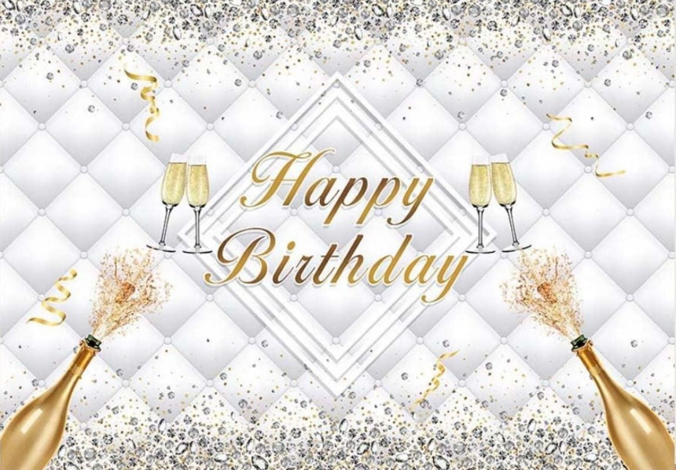 Glitter Birthday Backdrop Champagne Birthday Photography Background ...