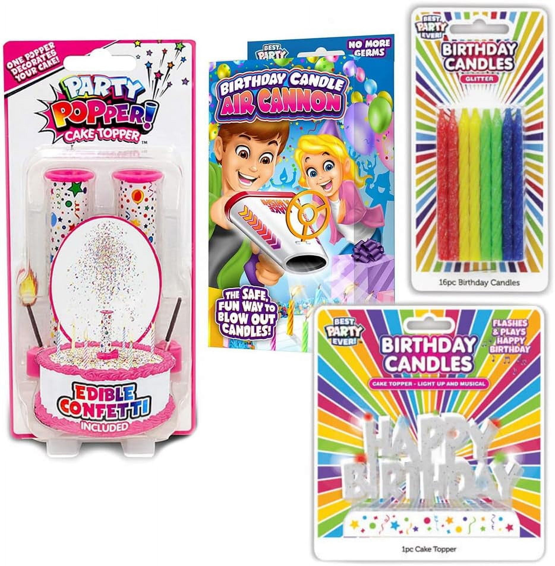 Glitter Birthday Candle Kit, Includes Confetti Candle 2-Pack, 16 ...