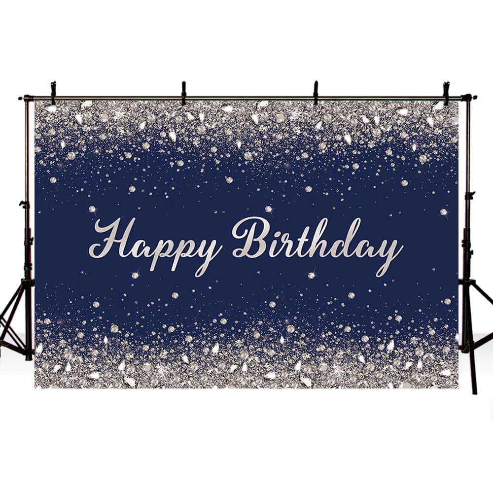 Glitter Birthday Party Decorations Backdrop Shinning Silver Diamond ...