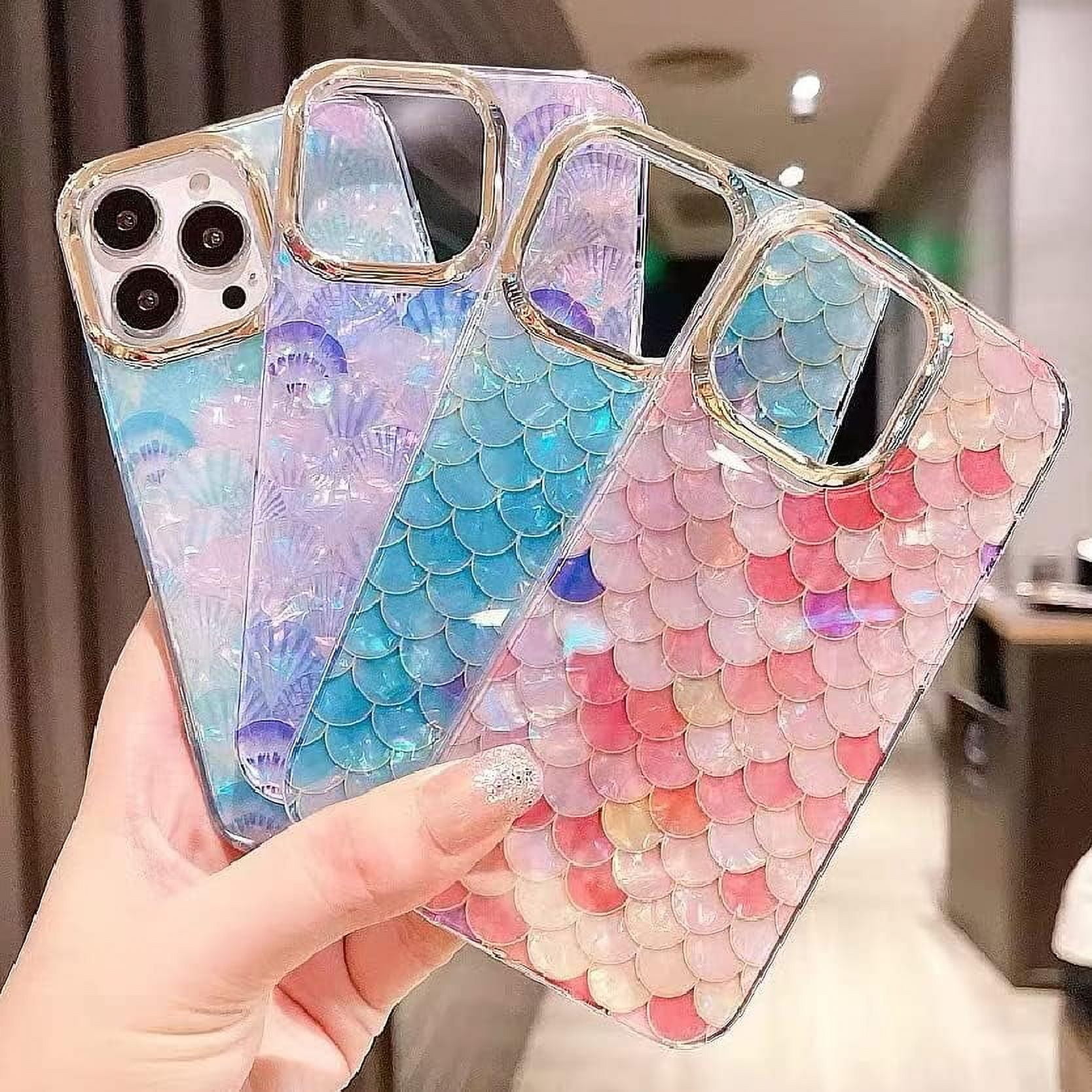 Glitter Bling Mermaid Scale Pattern for Phone 11 12 13 14 15 Pro Plus ...