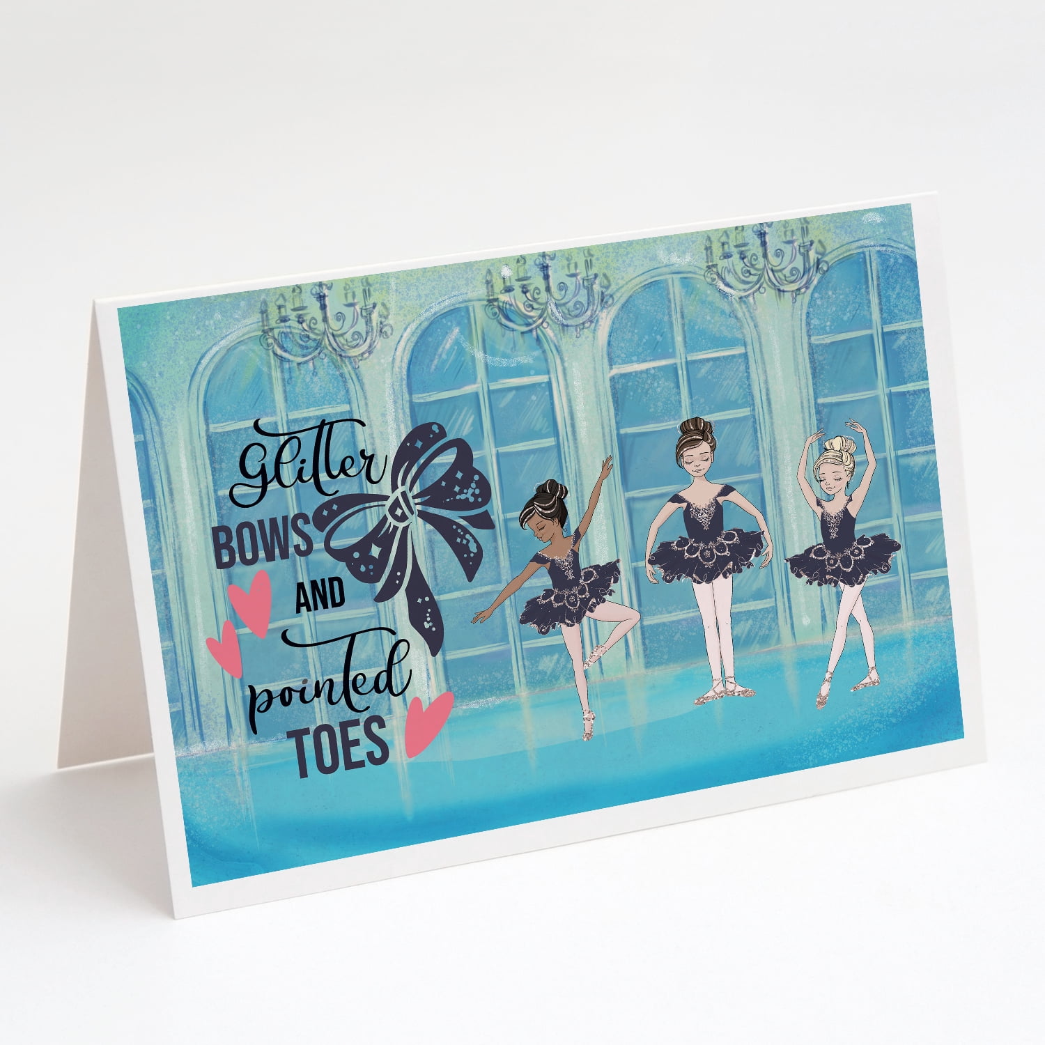 Glitter Bows and Pointed Toes Dance Greeting Cards and Envelopes Pack ...