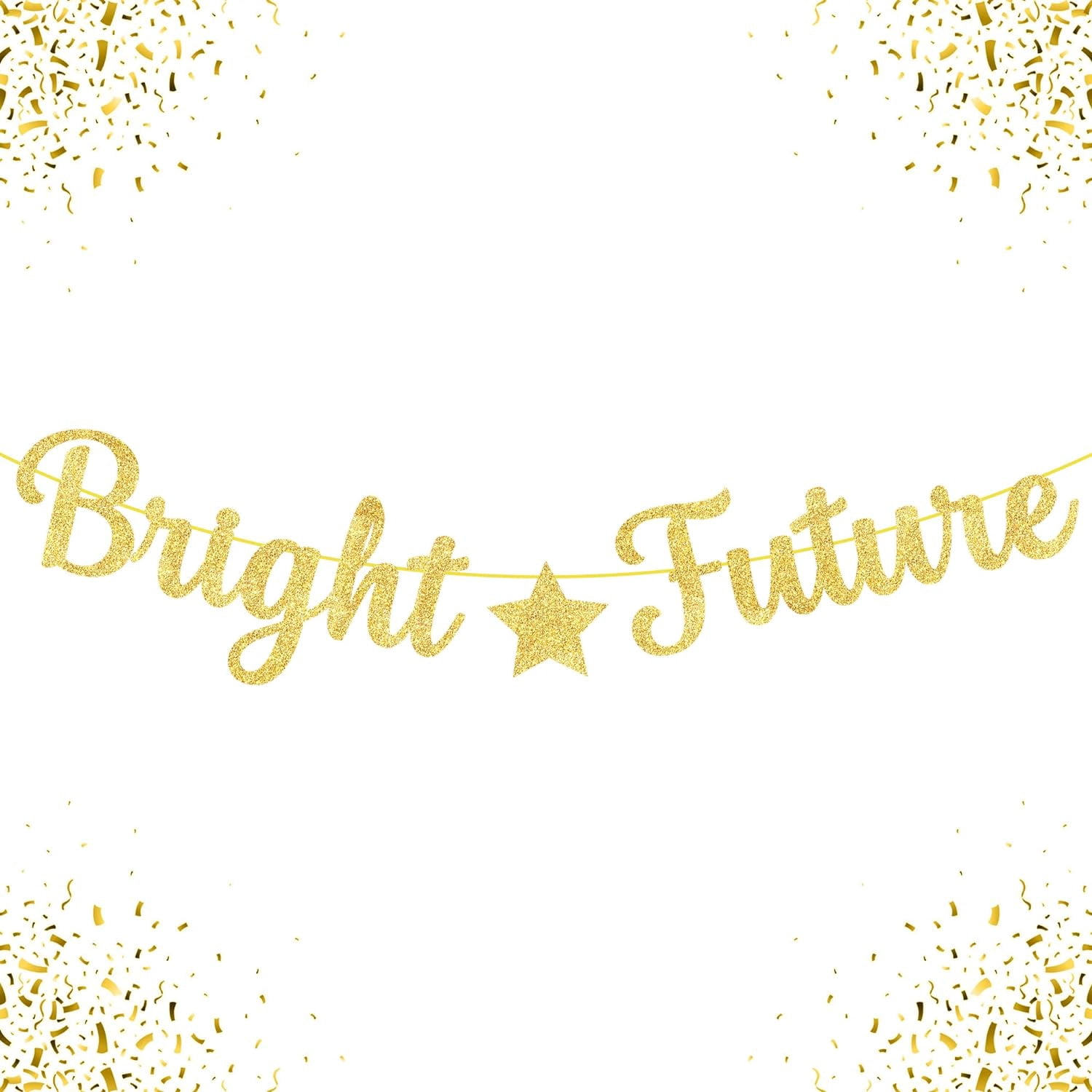 Glitter Bright Future Banner - 10 Feet, No DIY, Pre Strung | Bright ...