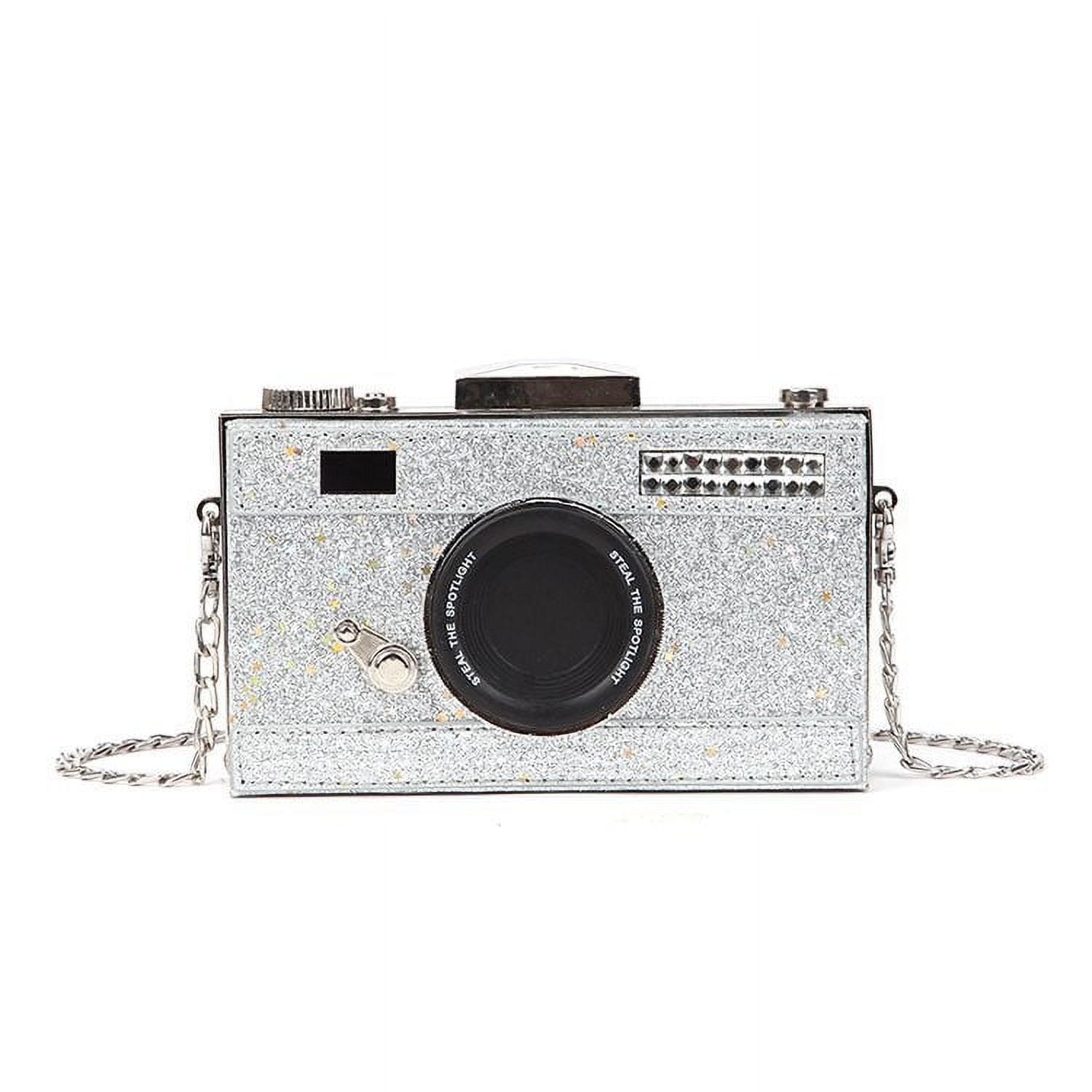 Glitter Camera Shaped Bag,Crossbody Bag Evening Camera Shaped Purse ...