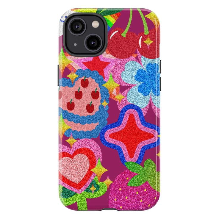 Glitter Candy Pop Phone Case, Retro Y2K Aesthetic with Hearts, Stars ...