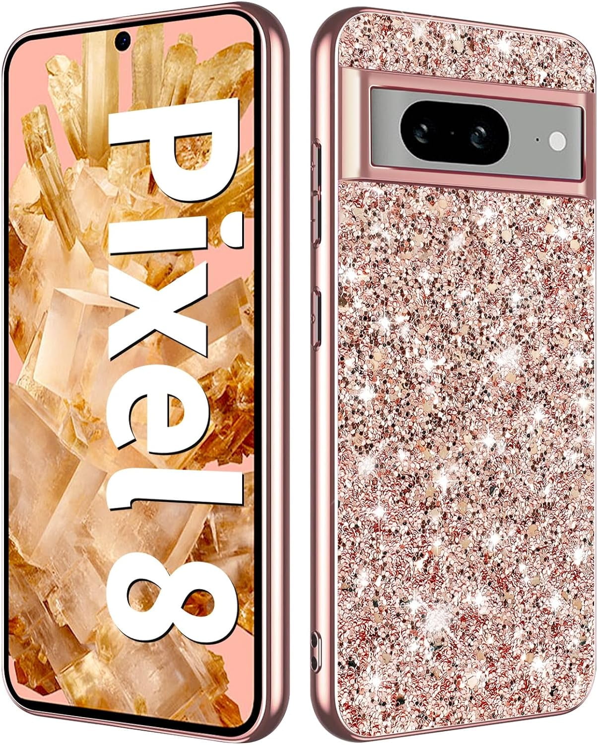 Glitter Case for Google Pixel 8 Phone Case for Women Girls, Slim Ultra ...