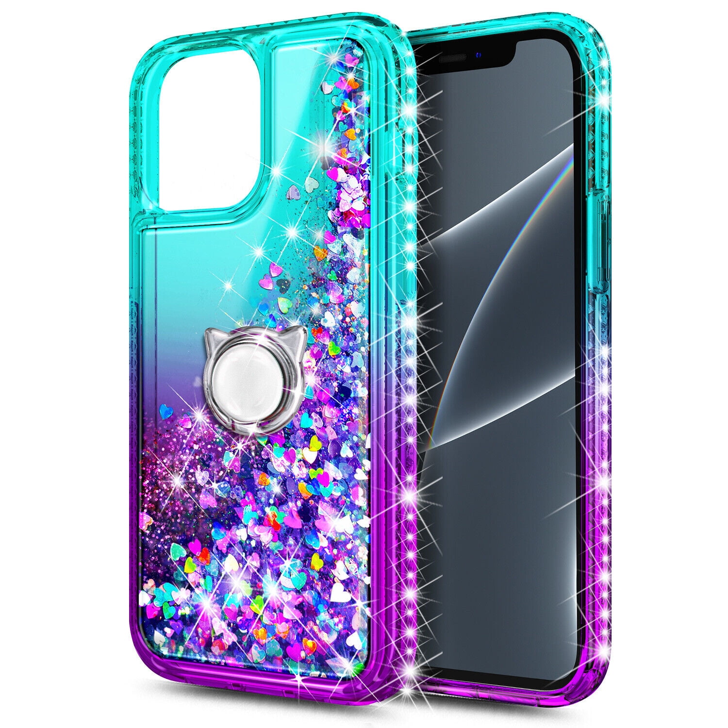 Glitter Case for iPhone 14, Sparkle Flowing Liquid Quicksand Soft TPU ...