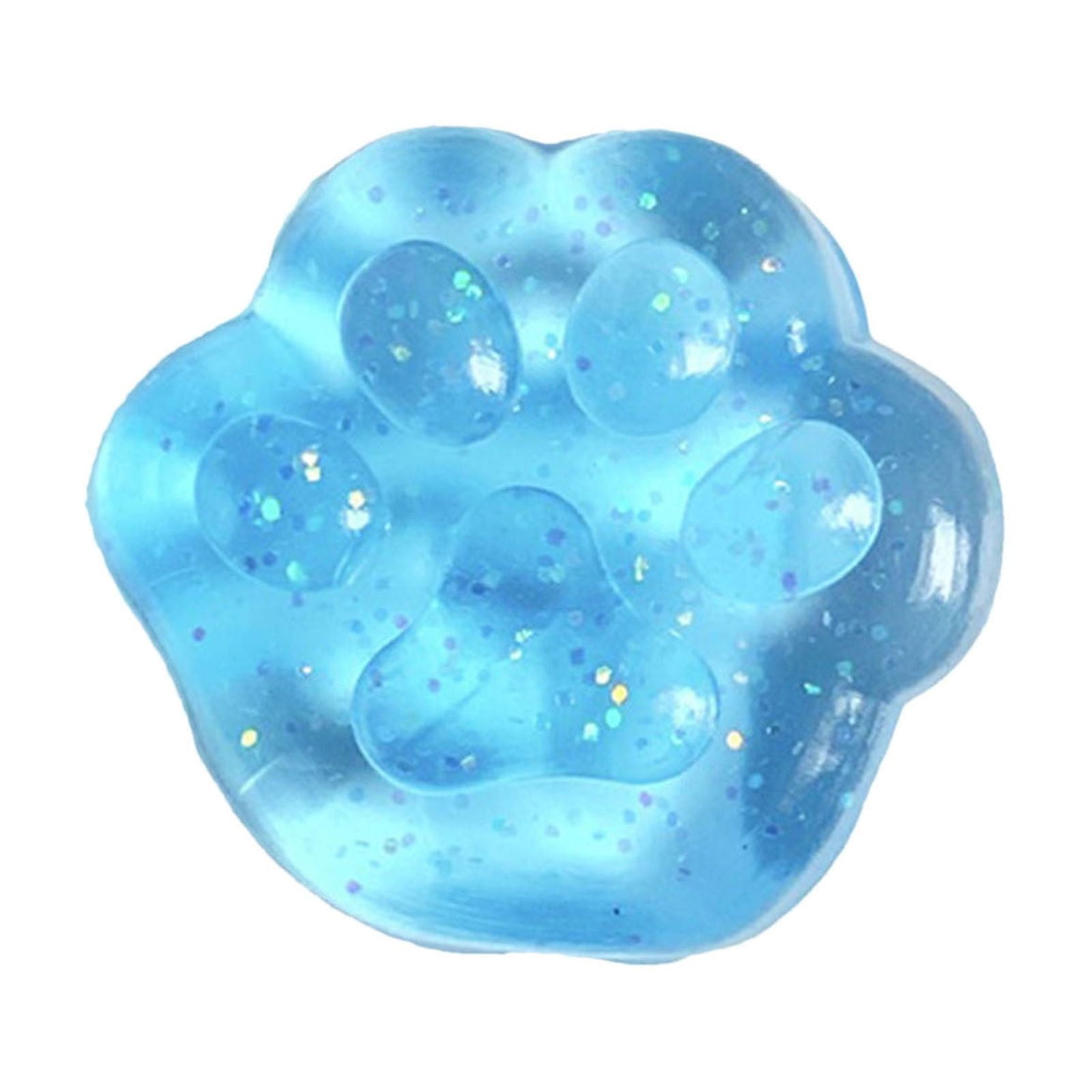 Glitter Cat PawToy, 2inch Gold Dust TPR Stress Reliever, Slow-Rise Sensory Fidget for Office ...