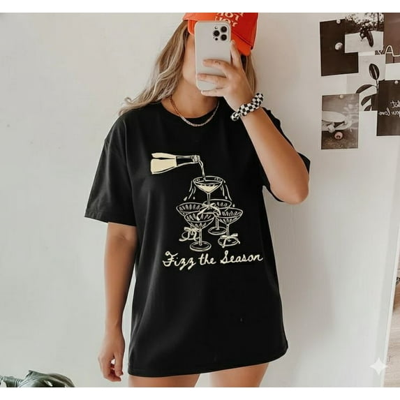 Glitter Cheers Champagne Fizz Celebration New Year Party Graphic Unisex ...