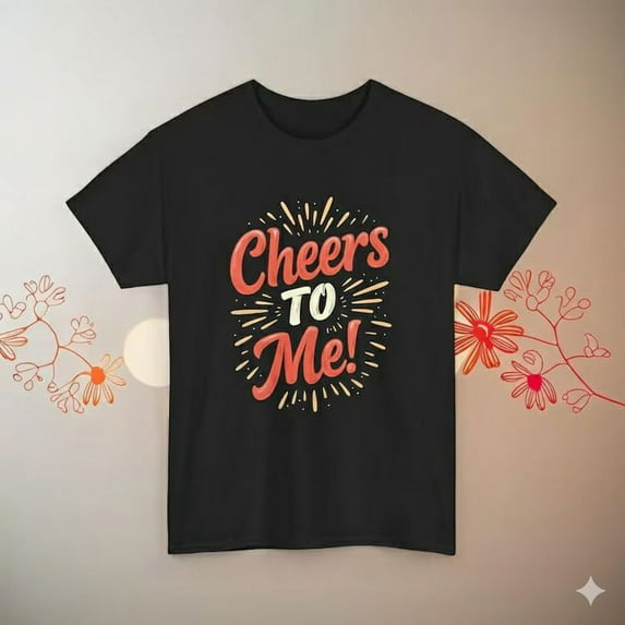 Glitter Cheers To Me Celebration Graphic New Year Party Unisex Cotton T ...