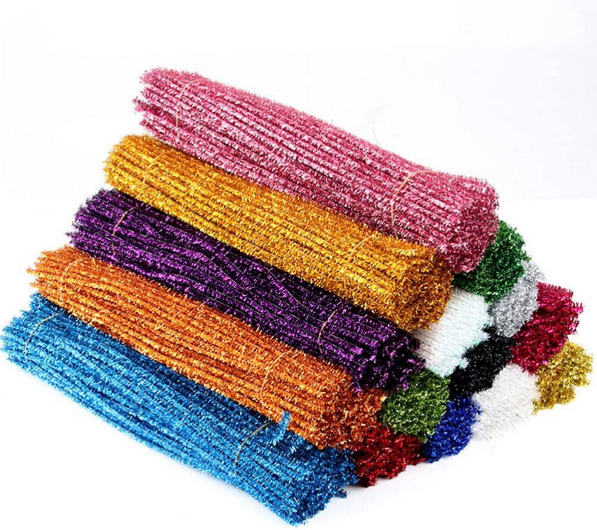 Glitter Chenille Stems 100pcs Pipe Cleaners Bulk Chenille Stems Craft ...