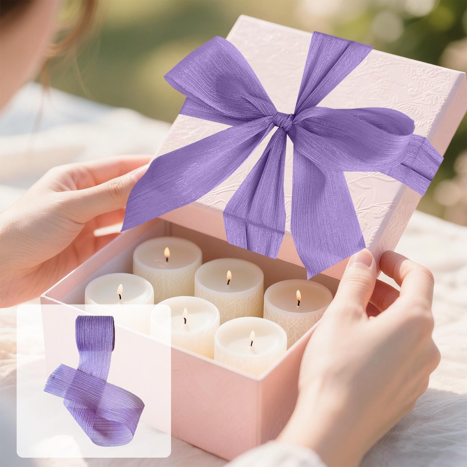 Glitter Chiffon Ribbon Crinkle Satin Bow Ribbon, Textured Gift Wrapping ...