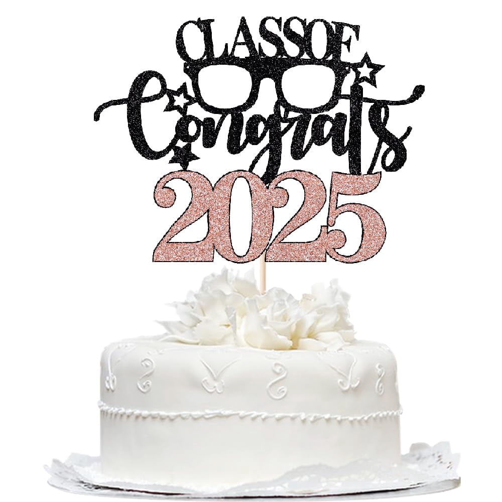 Glitter Class of 2025 SSF20 Cake Topper - Congrats Grad Decorations,You ...